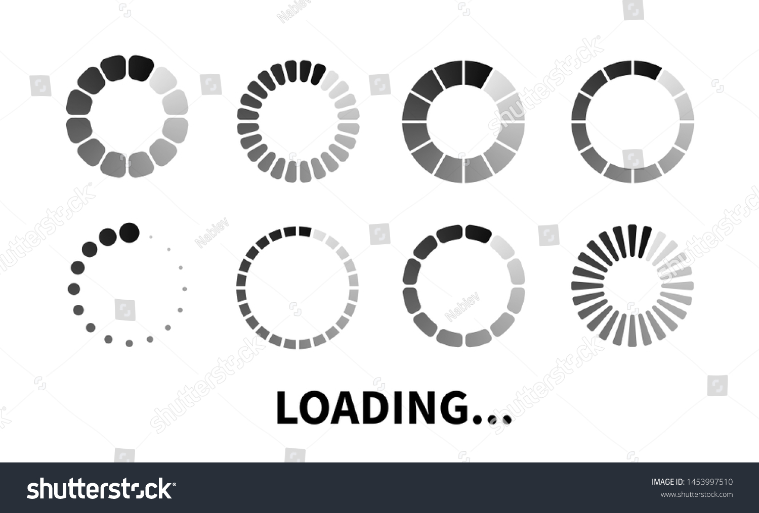 Vector Loading Icon Progress Bar Upload Stock Vector (Royalty Free ...