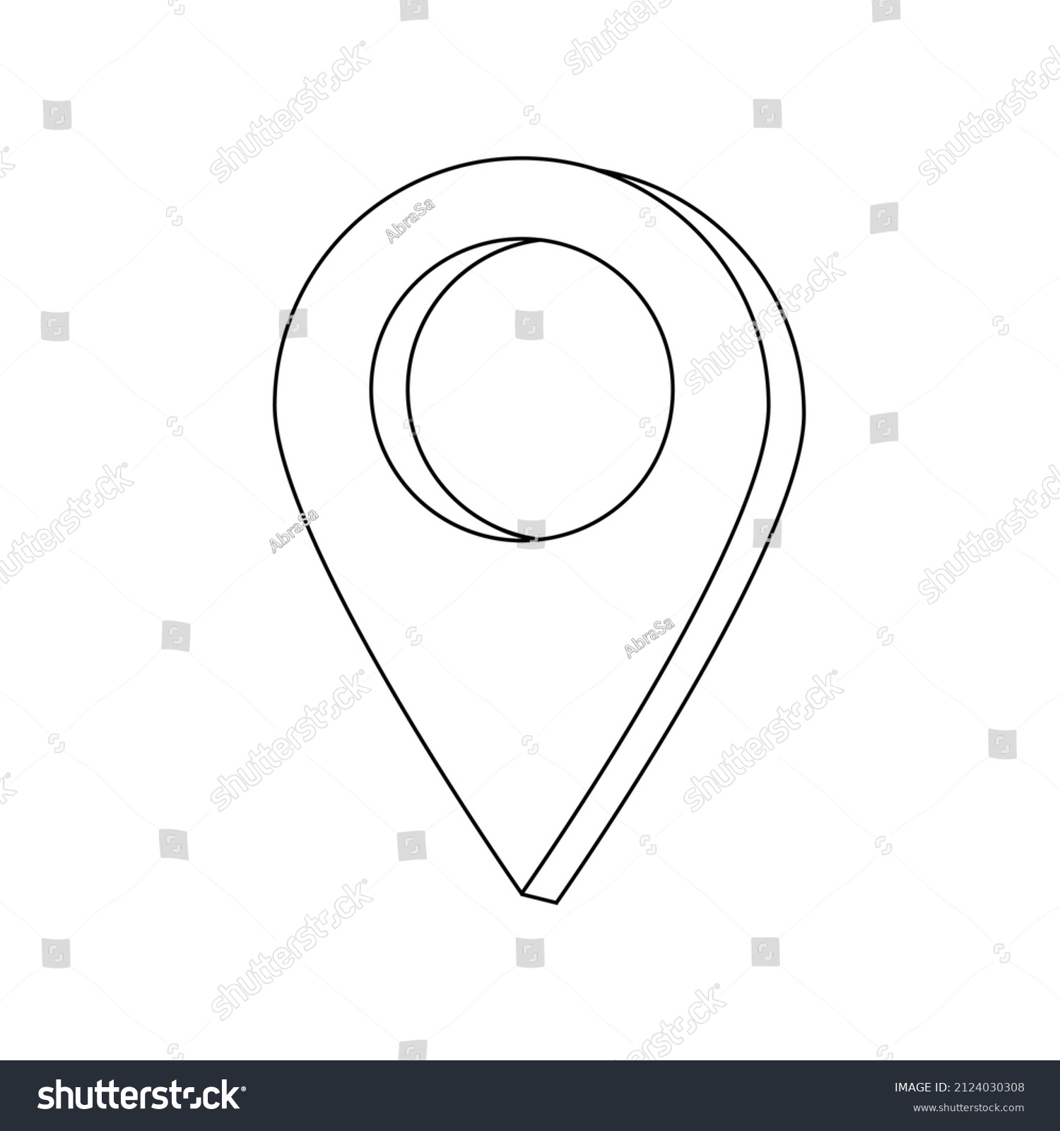 Vector Location Icon Outline Style Map Stock Vector (Royalty Free ...