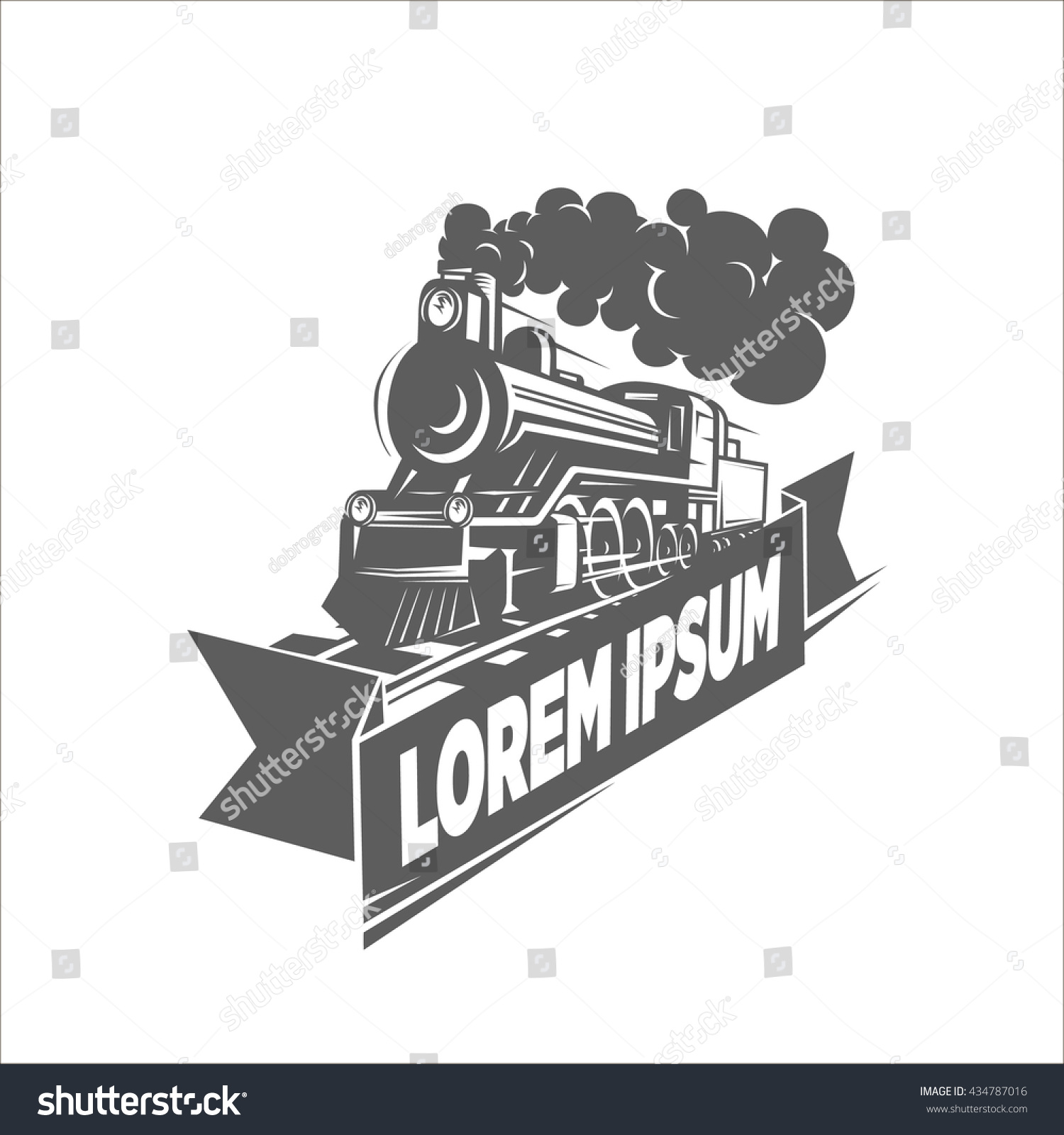 Vector Locomotive Logo: vector de stock (libre de regalías) 434787016 ...