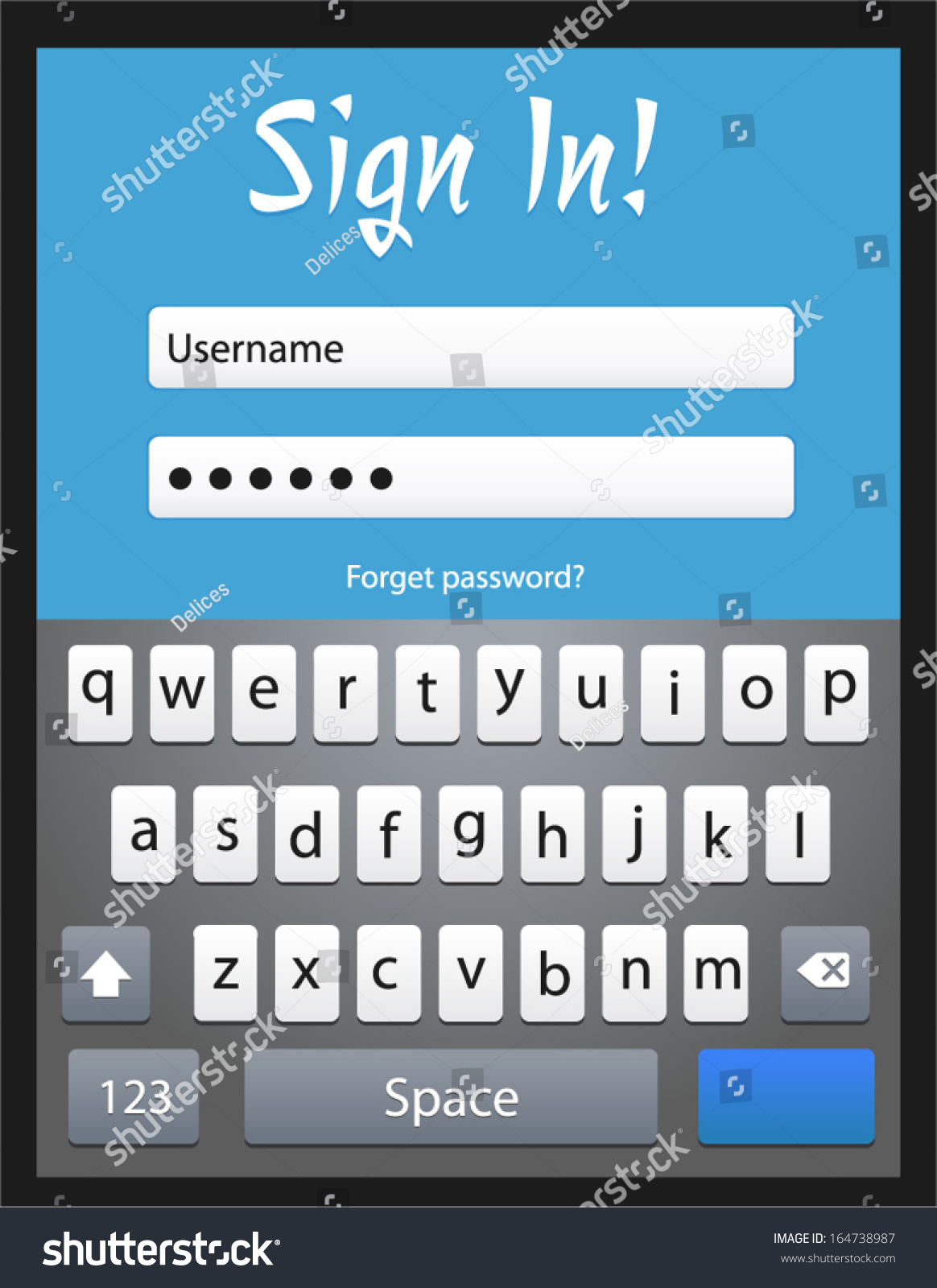 Vector Login Form Template Keyboard: เวกเตอร์สต็อก (ปลอดค่าลิขสิทธิ์ ...