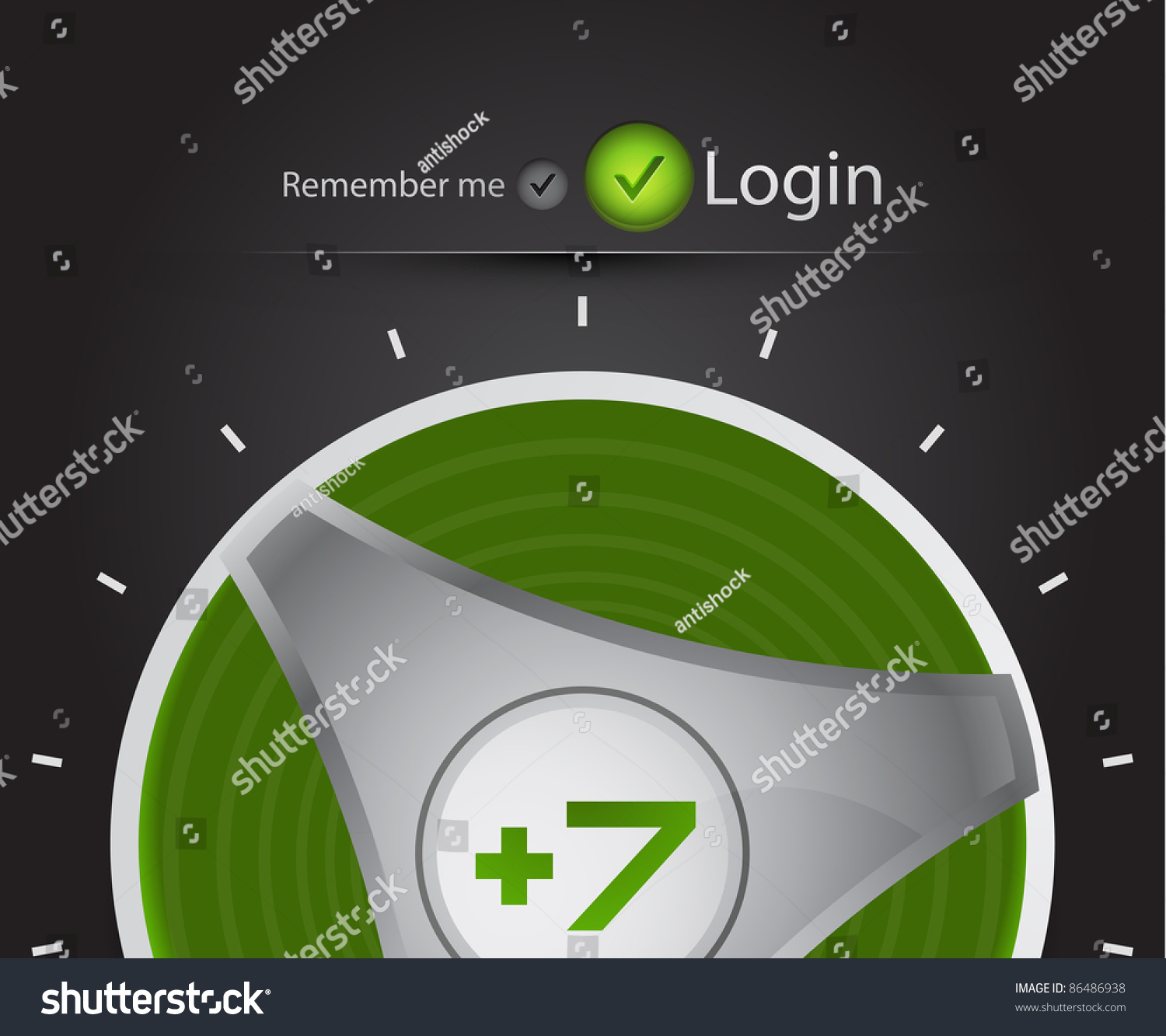 Vector Login Page Tune Power Button Stock Vector (Royalty Free ...