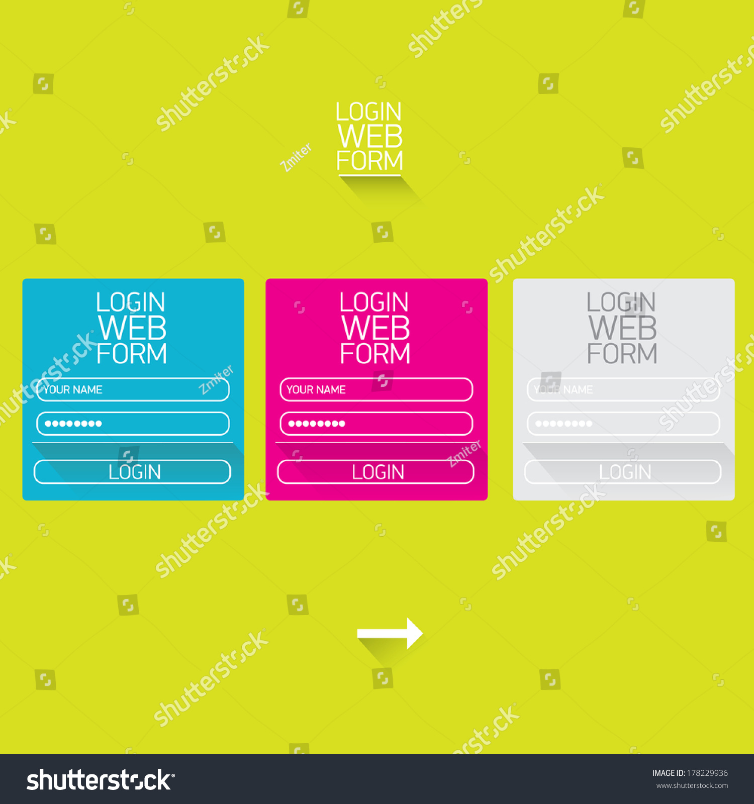 Vector Login Website Template Flat Design: vector de stock (libre de ...
