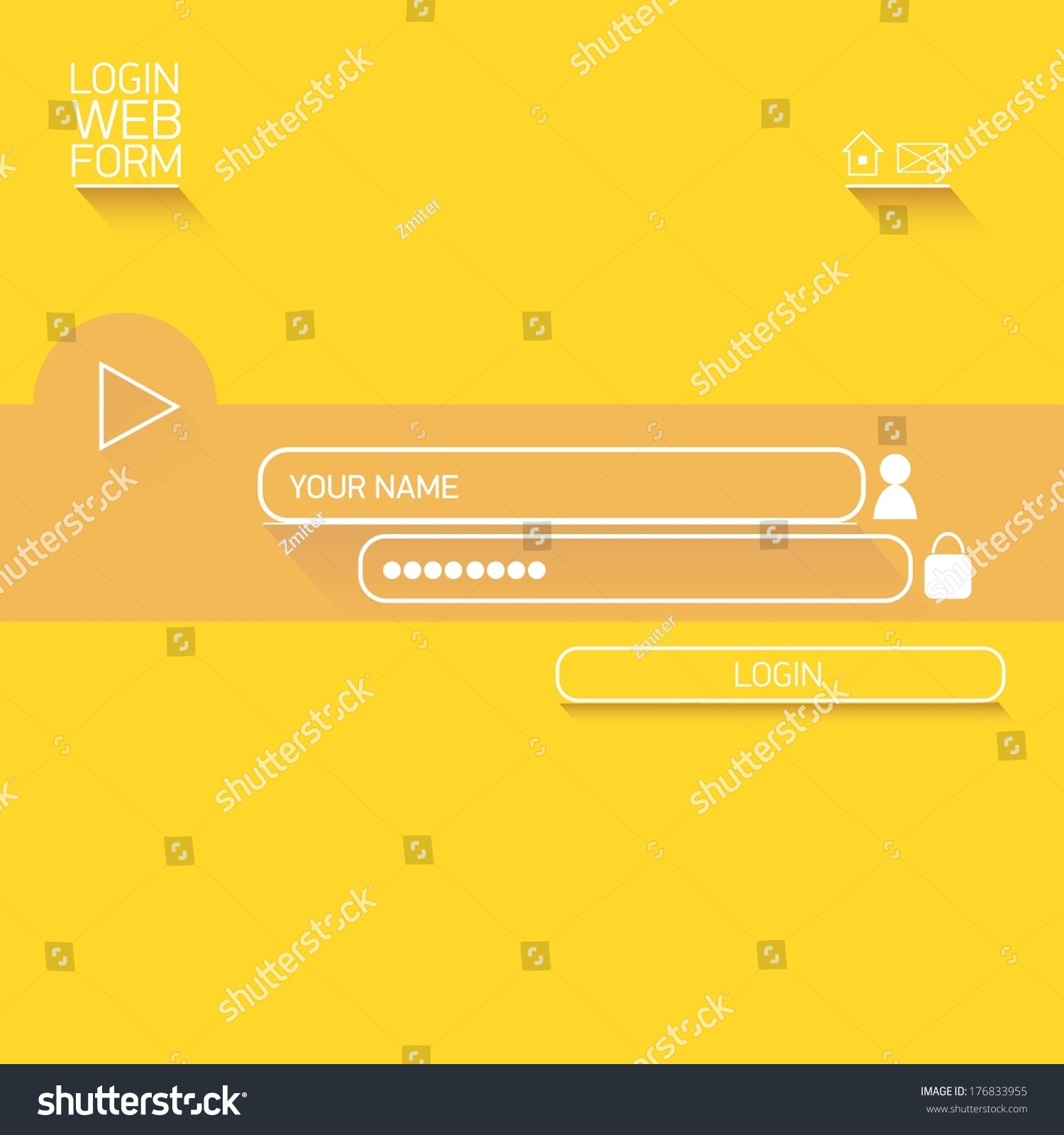 Vector Login Website Template Flat Design Stock Vector (Royalty Free ...
