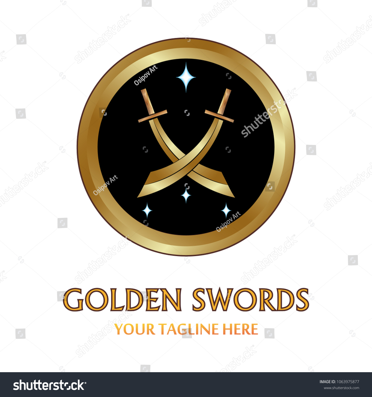 Vector Logo Arabian Swords Stock Vector (Royalty Free) 1063975877