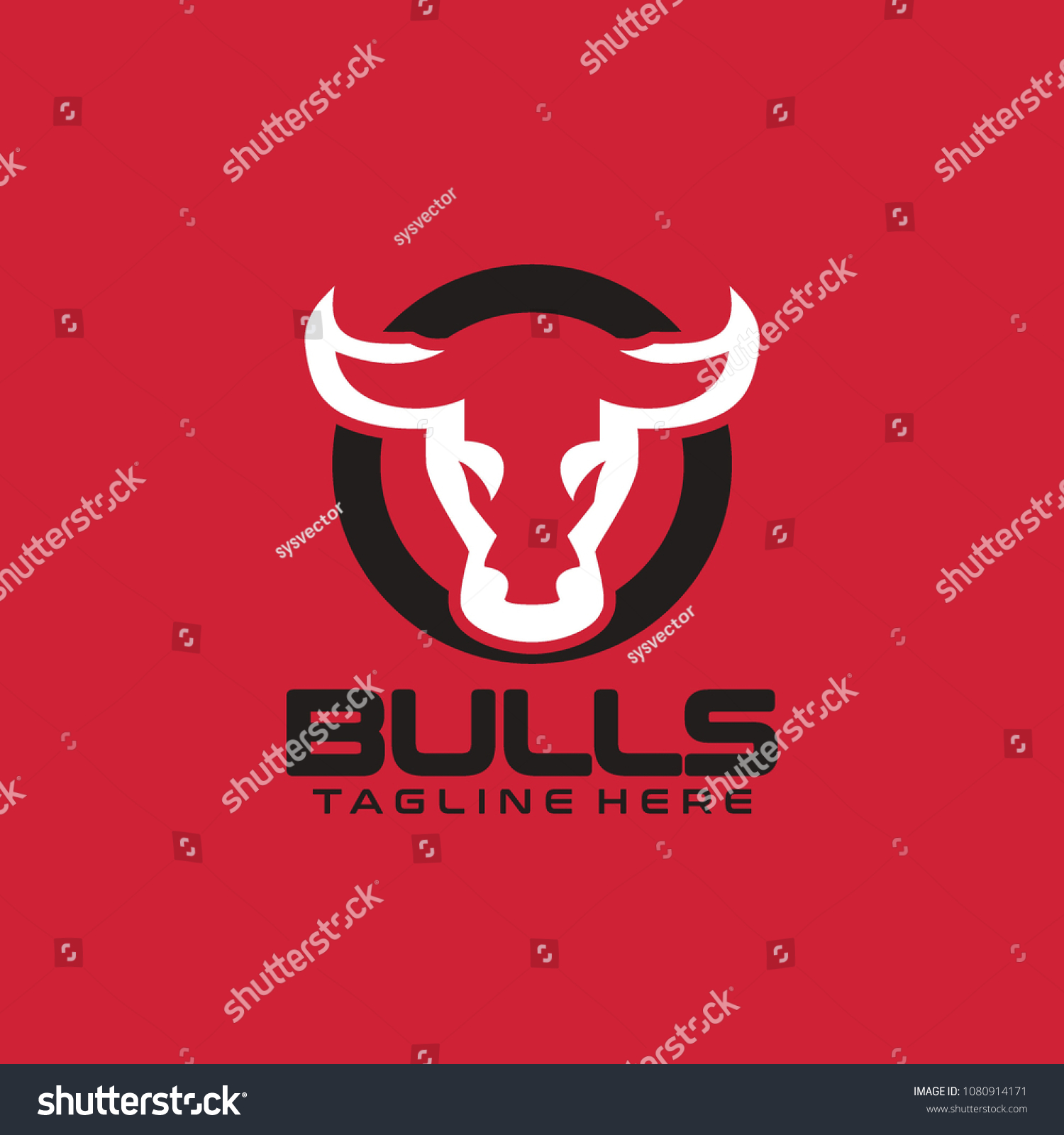 Vector Logo Bull Head Template Stock Vector (Royalty Free) 1080914171