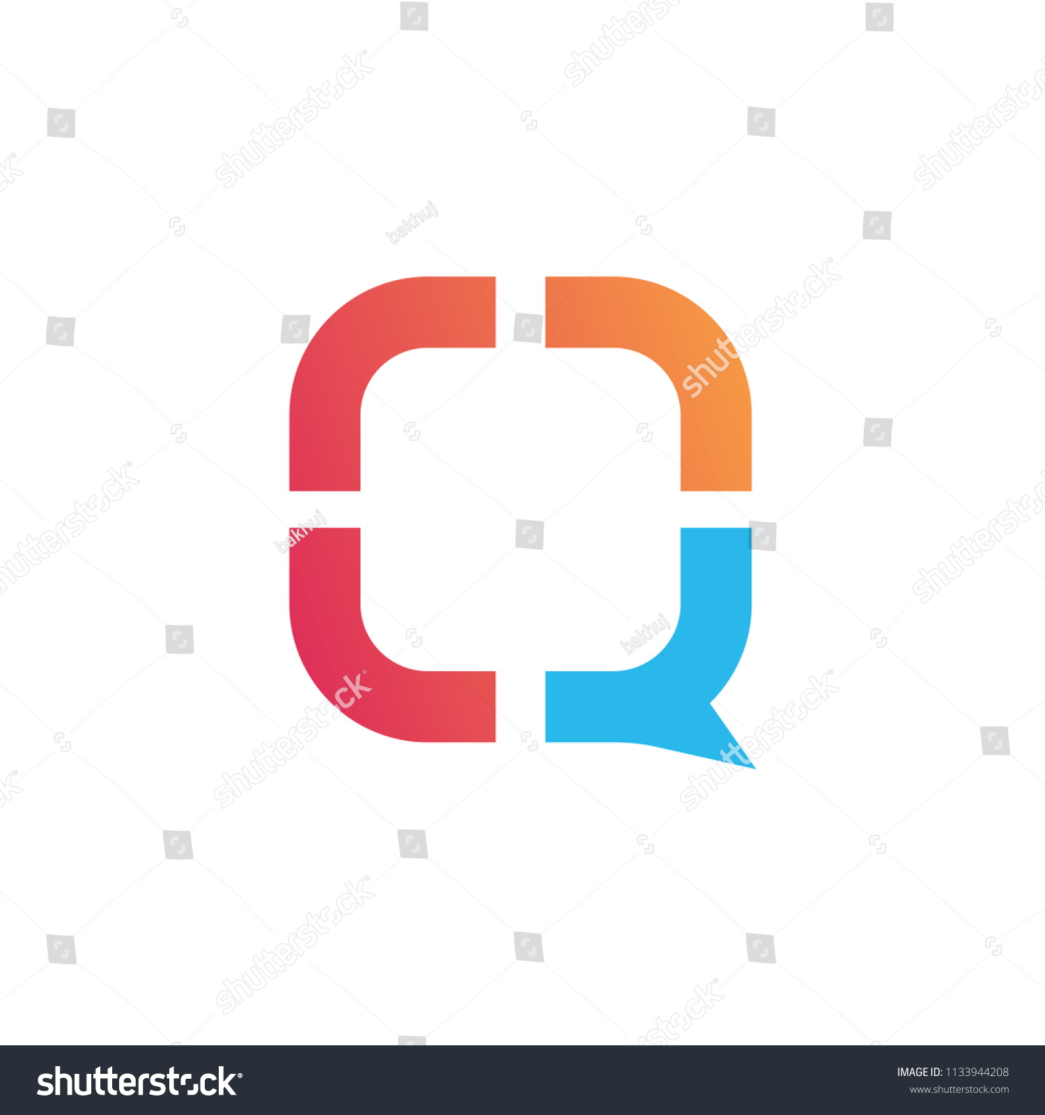 Vector Logo Chat Blue Red Color Stock Vector (Royalty Free) 1133944208 ...