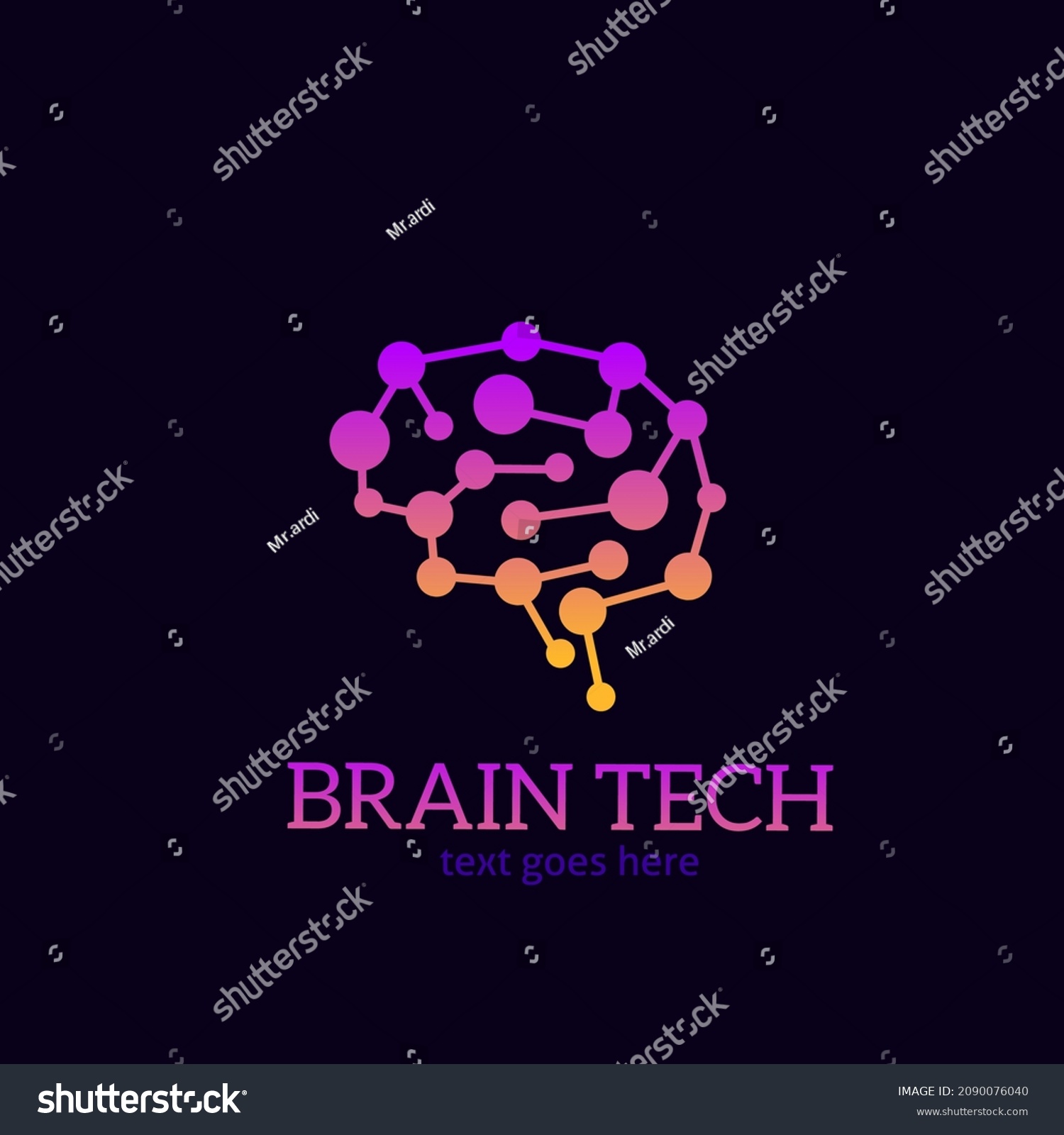 Vector Logo Design Brains Tech Modern Stock Vector (Royalty Free ...