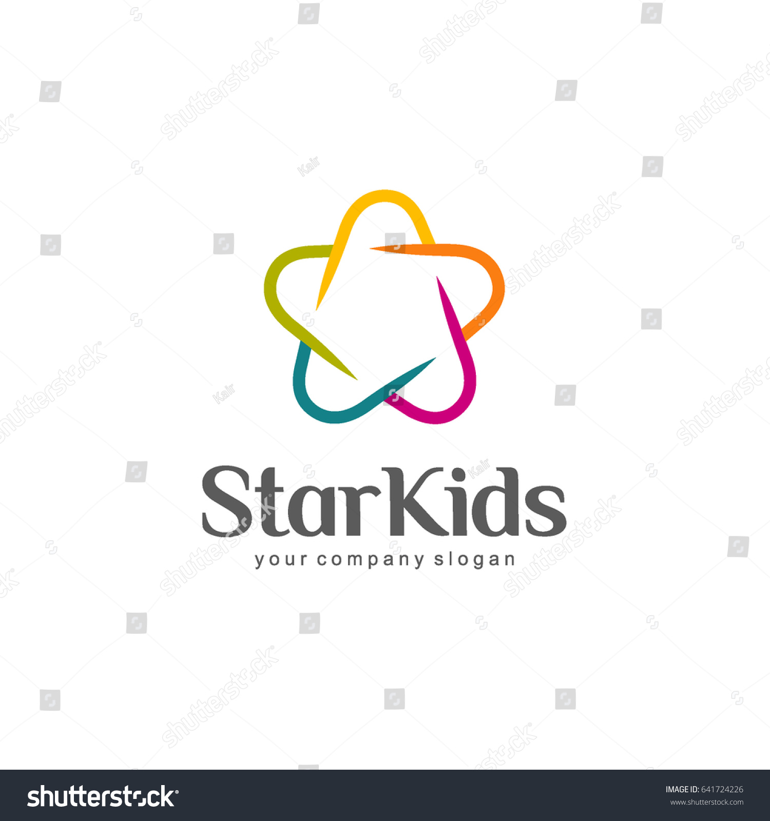 Vector Logo Design Star Kids Stock Vector (Royalty Free) 641724226 ...