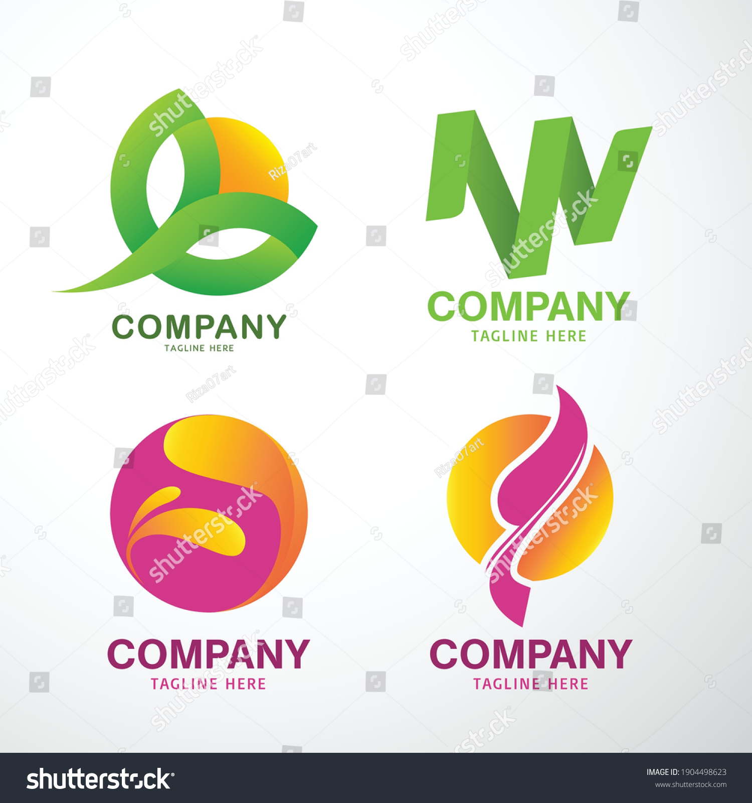 Vector Logo Design Natural Elements Stock Vector (Royalty Free) 1904498623