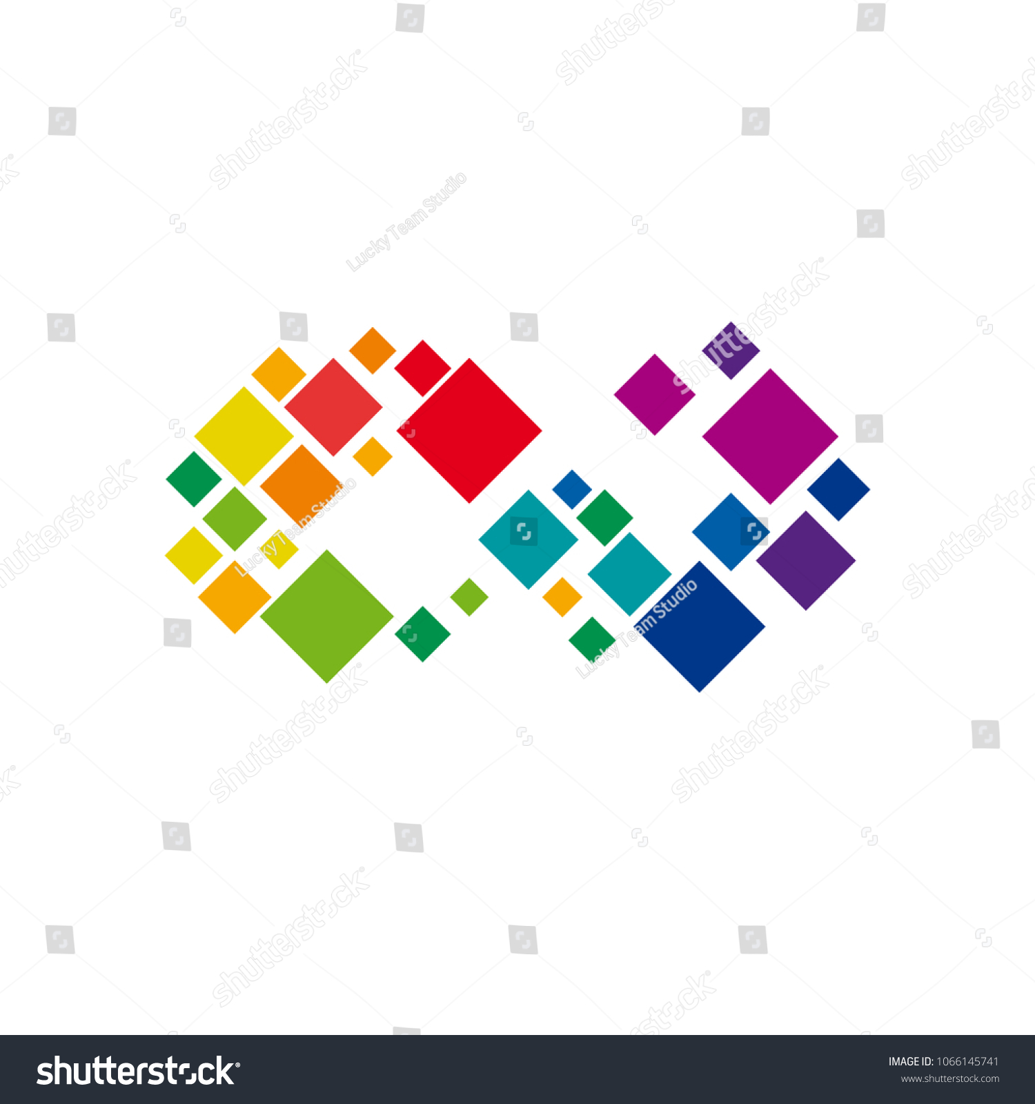 Vector Logo Digital Infinite Pixel Teamwork Stock Vector (Royalty Free ...