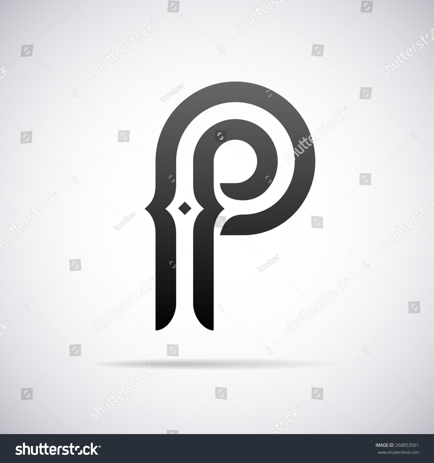 Vector Logo Letter P Design Template Stock Vector (Royalty Free) 268853561