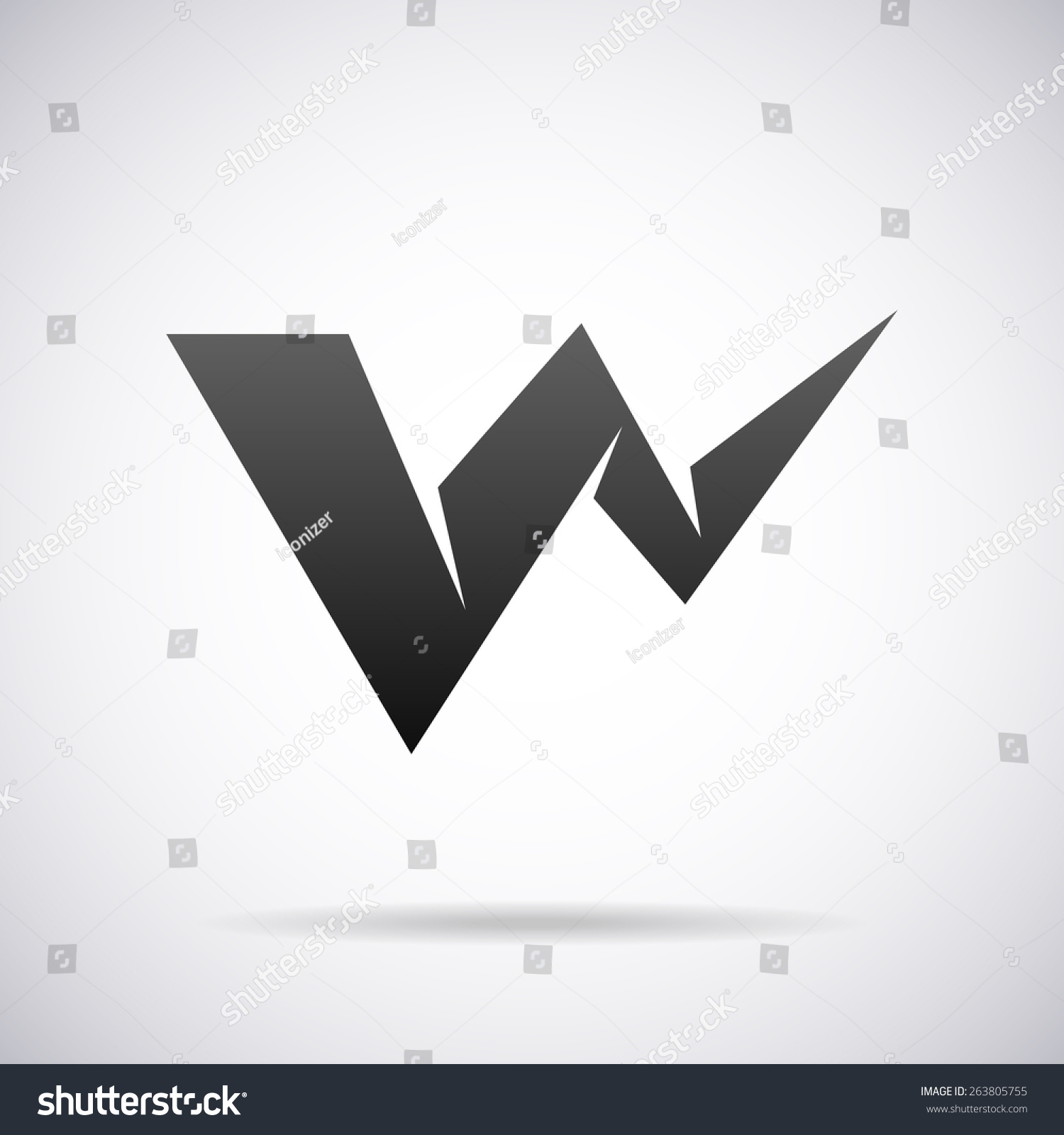 Vector Logo Letter W Design Template Stock Vector (Royalty Free) 263805755