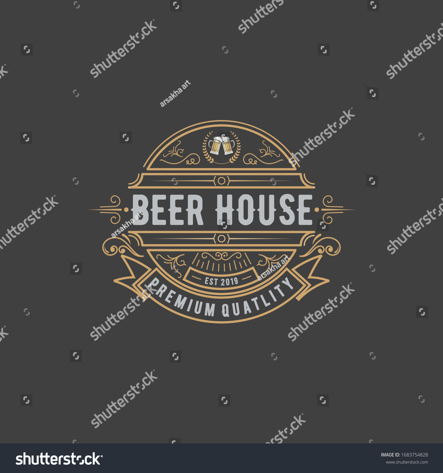 Vector Logo Beer Beverage Label Stock Vector (Royalty Free) 1683754828