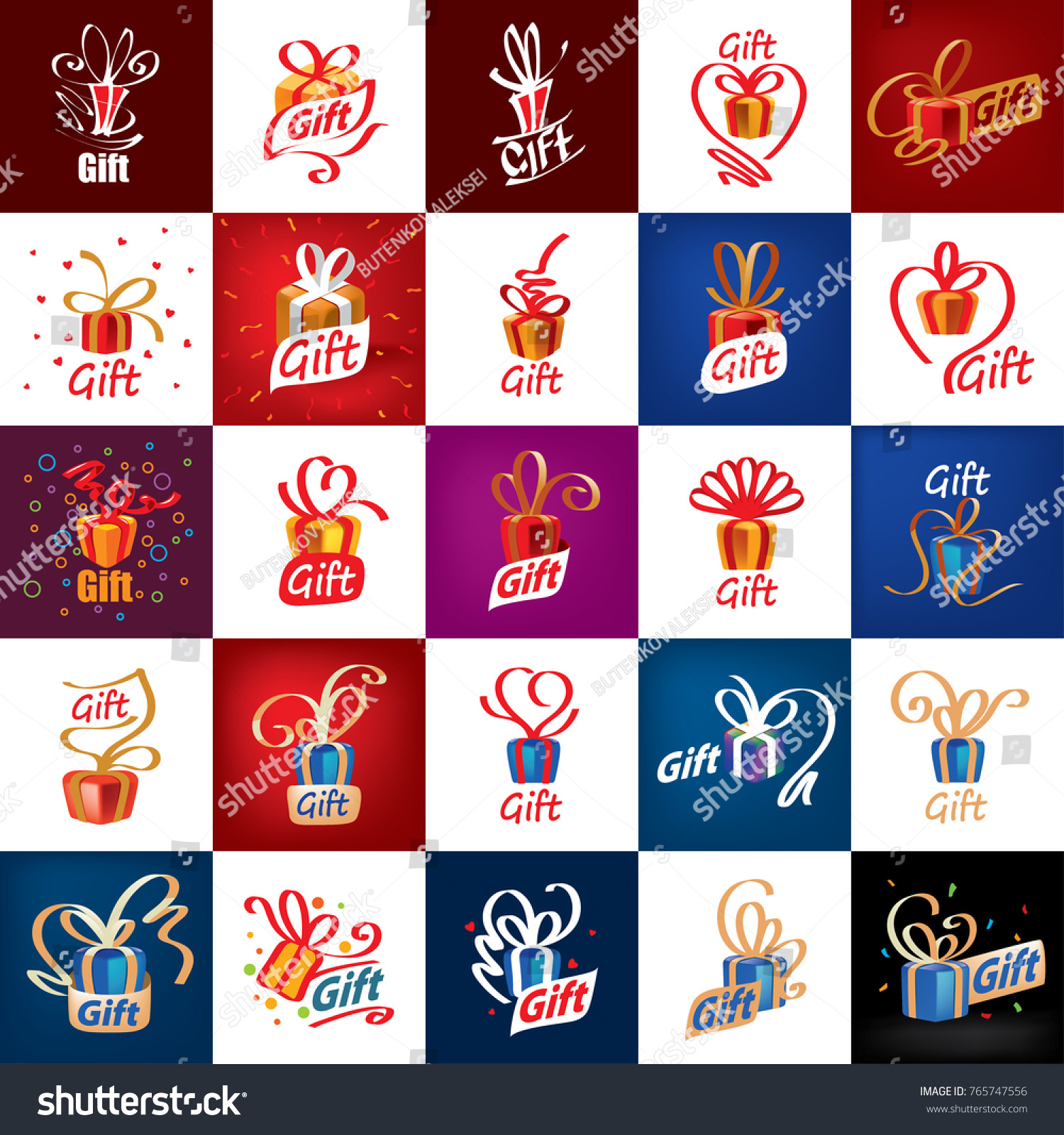 Vector Logo Gift: vector de stock (libre de regalías) 765747556