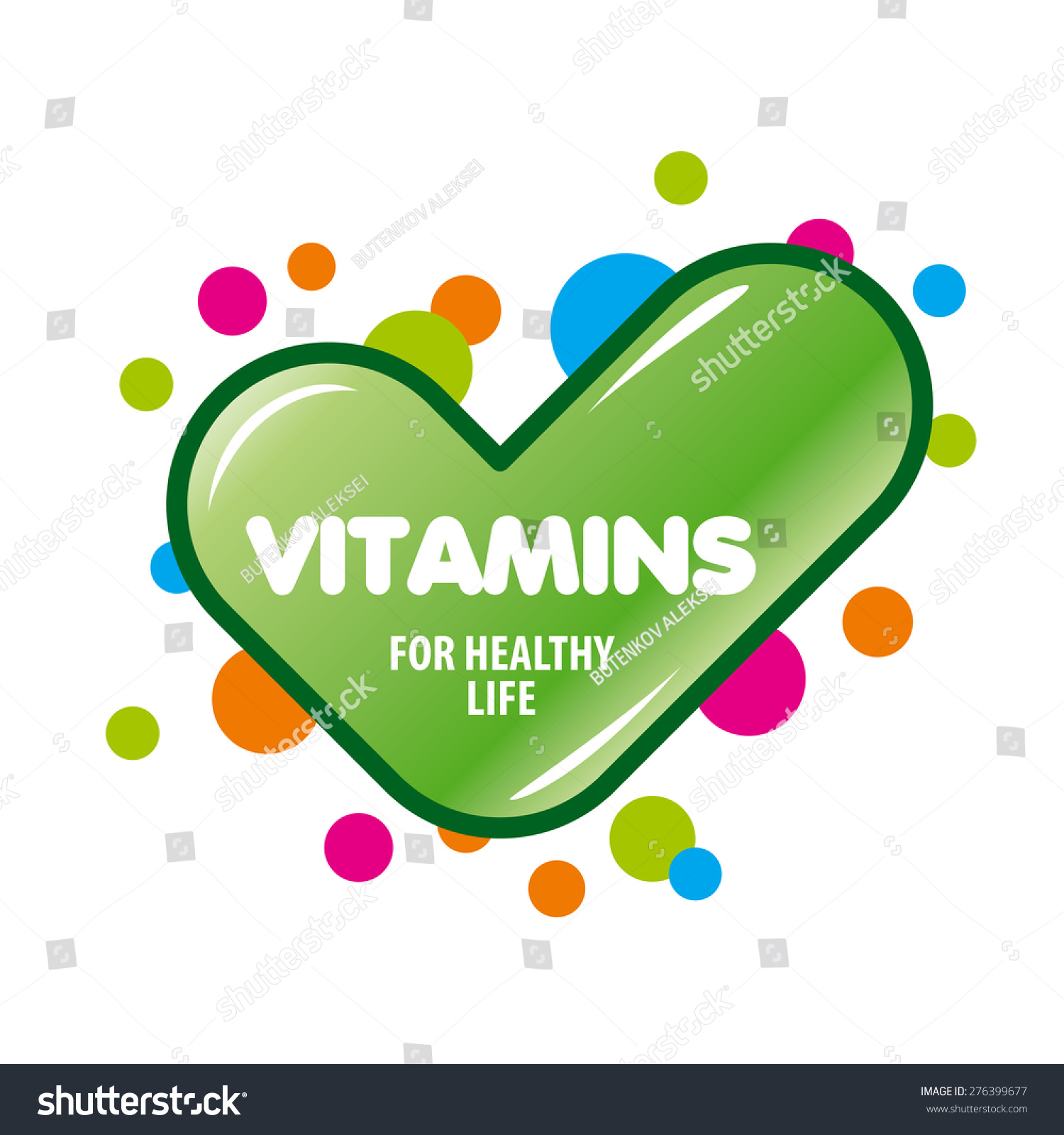 Vector Logo Green Check Mark Vitamins Stock Vector (Royalty Free) 276399677
