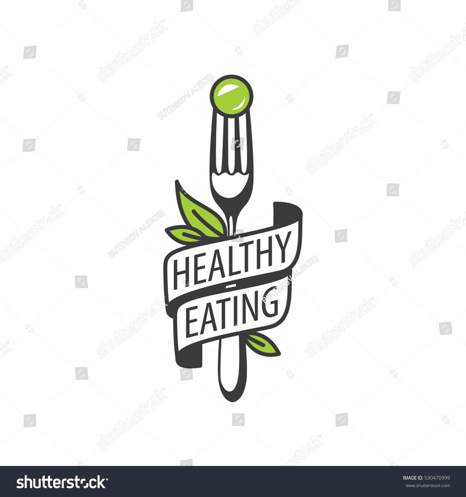 Vector Logo Healthy Eating Stock Vector (Royalty Free) 530470999 ...