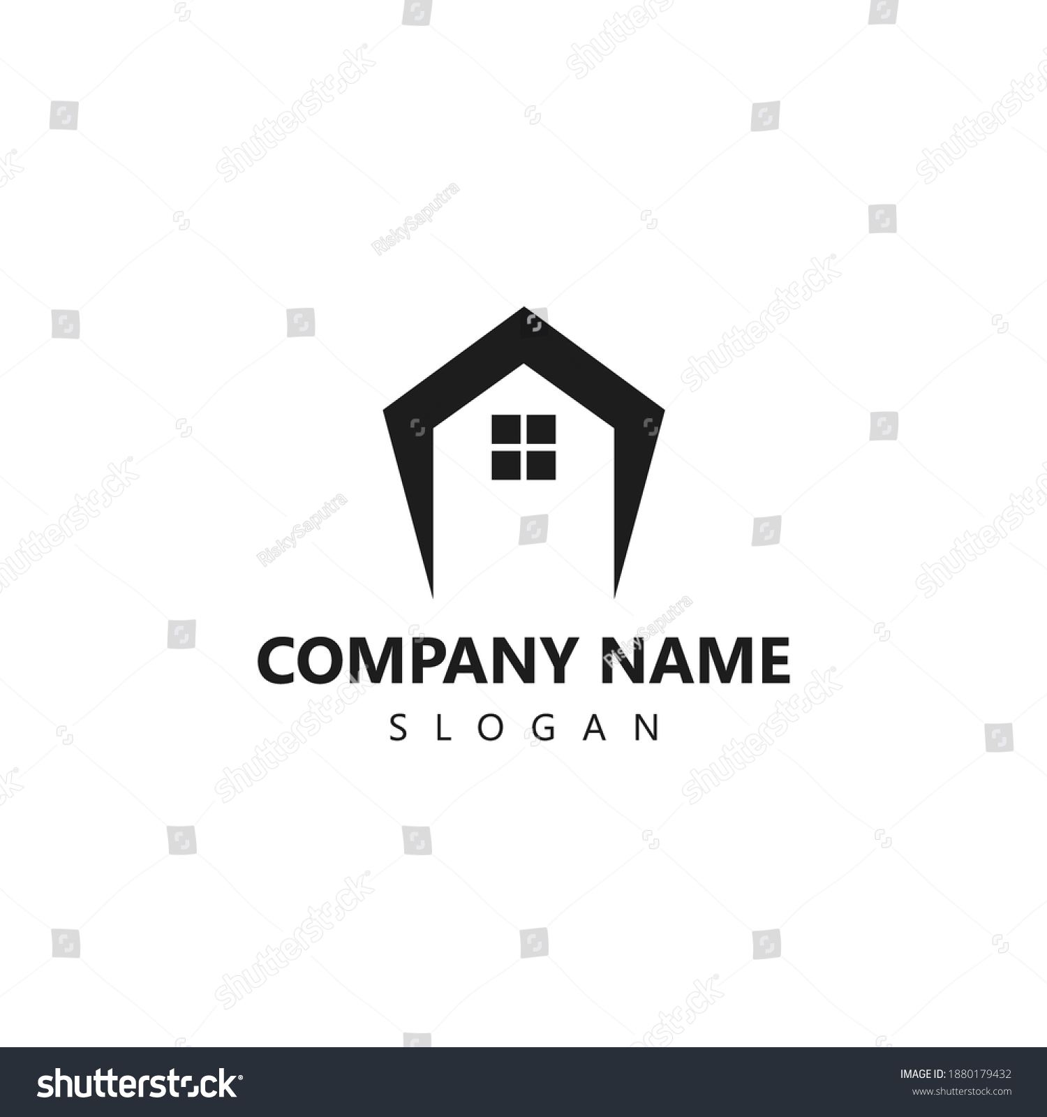Vector Logo Home Design Simple Stock Vector (Royalty Free) 1880179432 ...