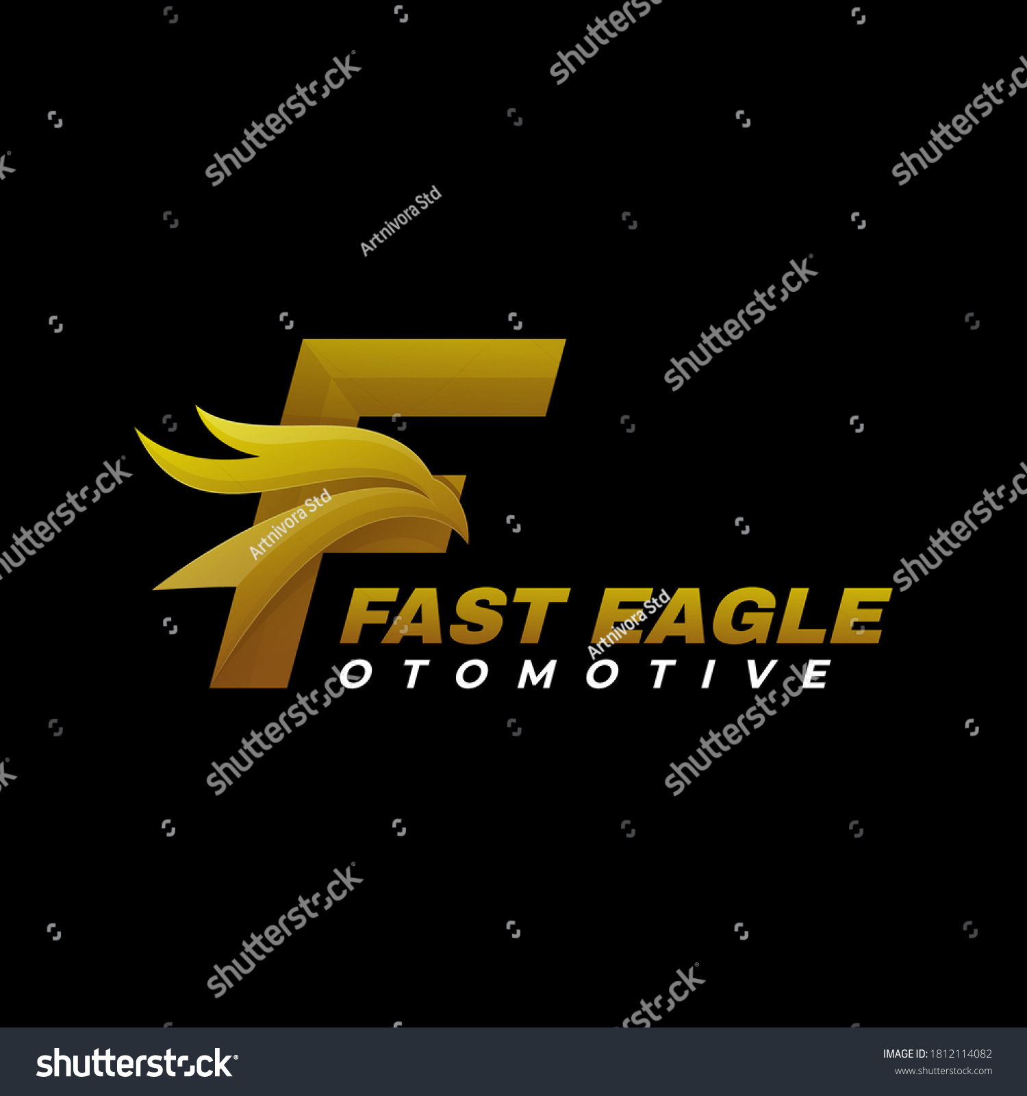 Vector Logo Illustration Fast Eagle Gradient Stock Vector (Royalty Free ...