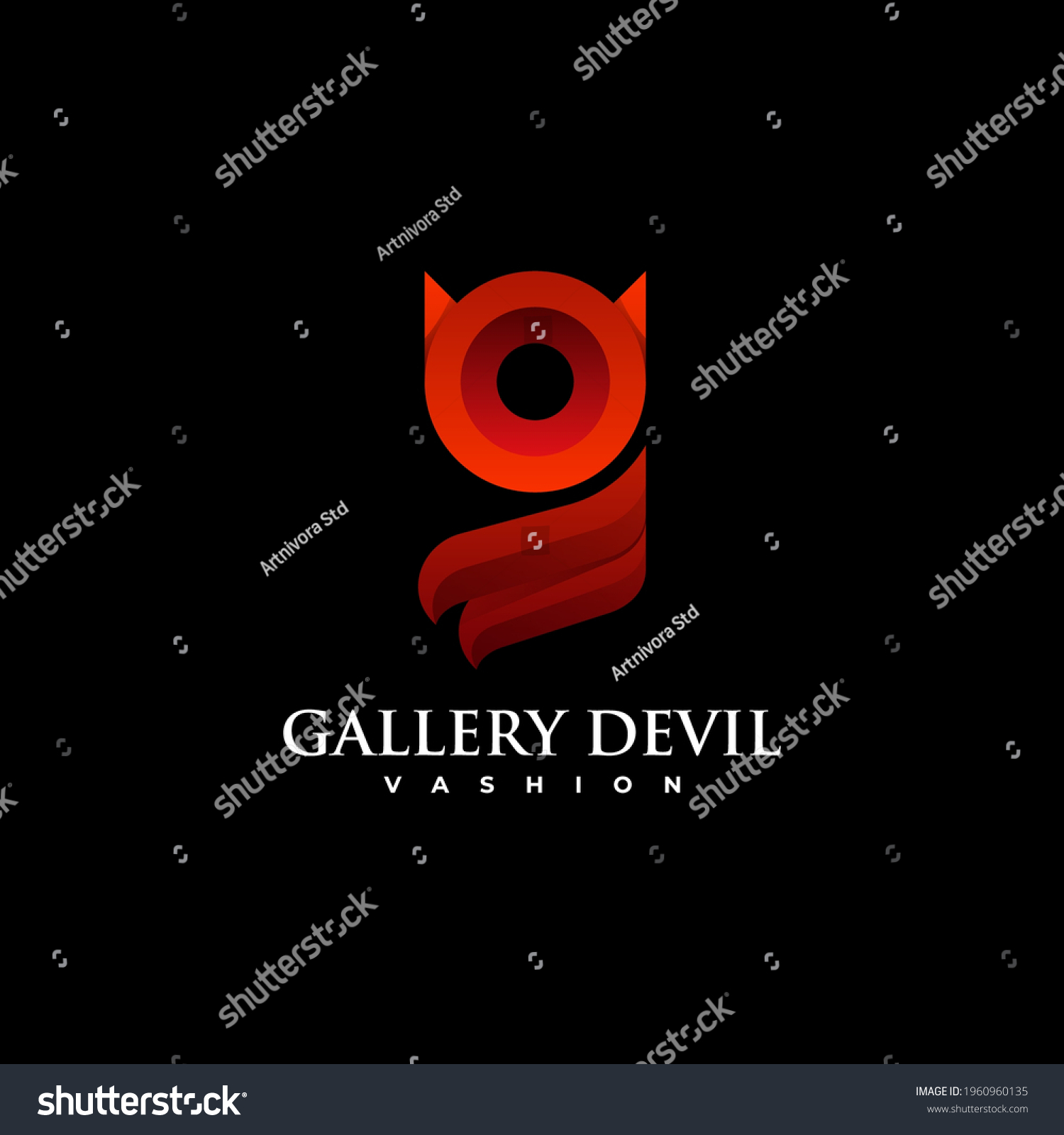 Vector Logo Illustration Gallery Devil Gradient Stock Vector (Royalty ...