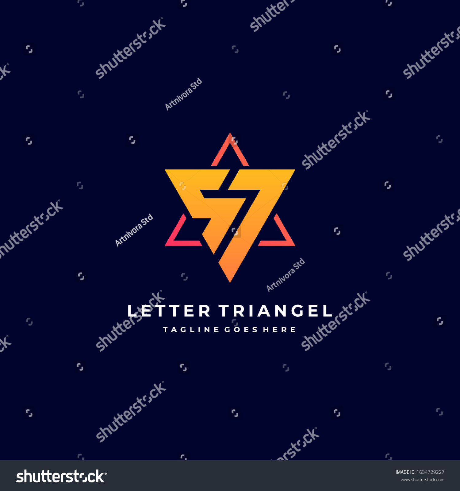 Vector Logo Illustration Letter Triangle Gradient Stock Vector (Royalty ...