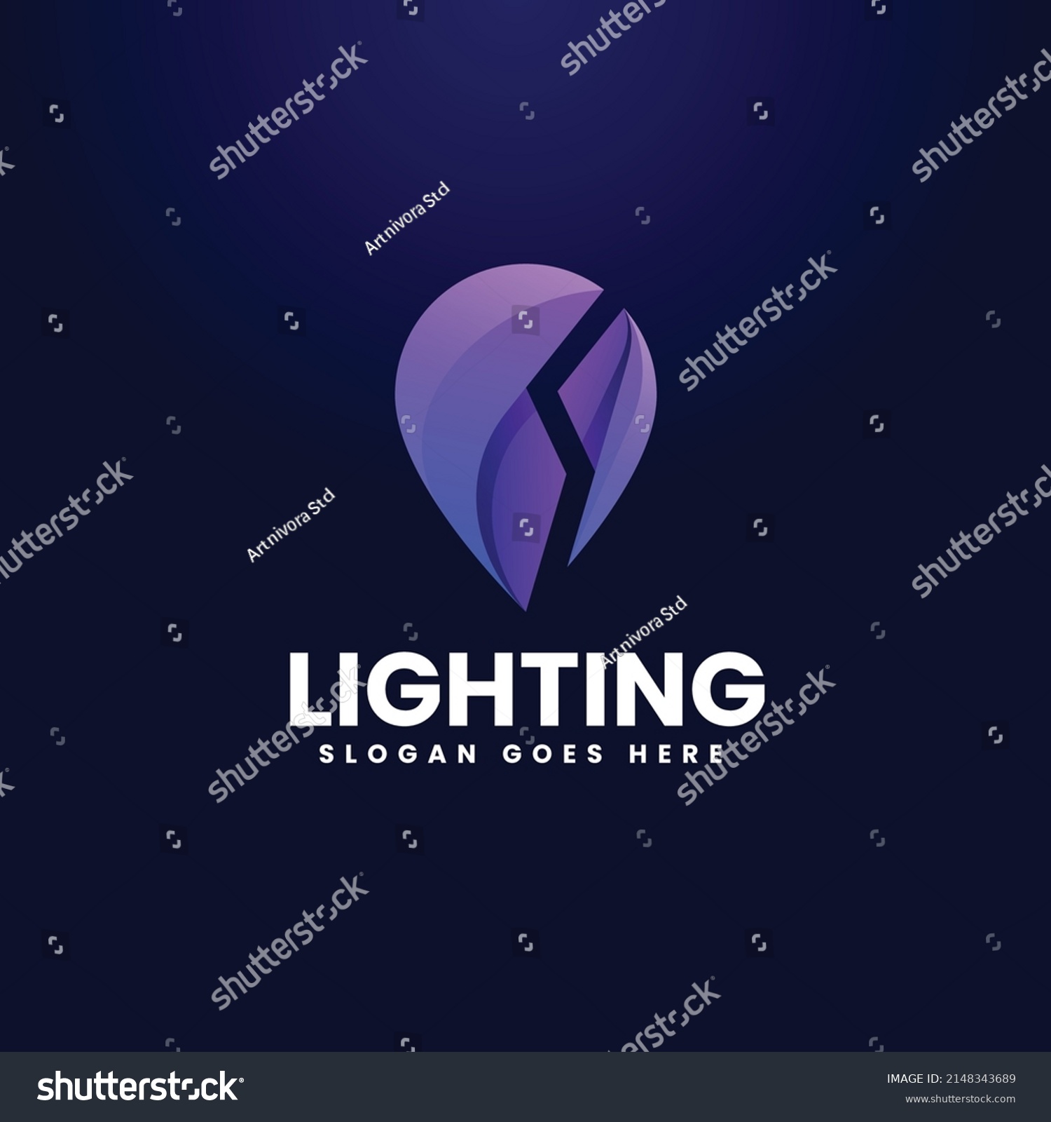 Vector Logo Illustration Lightning Gradient Colorful Stock Vector ...