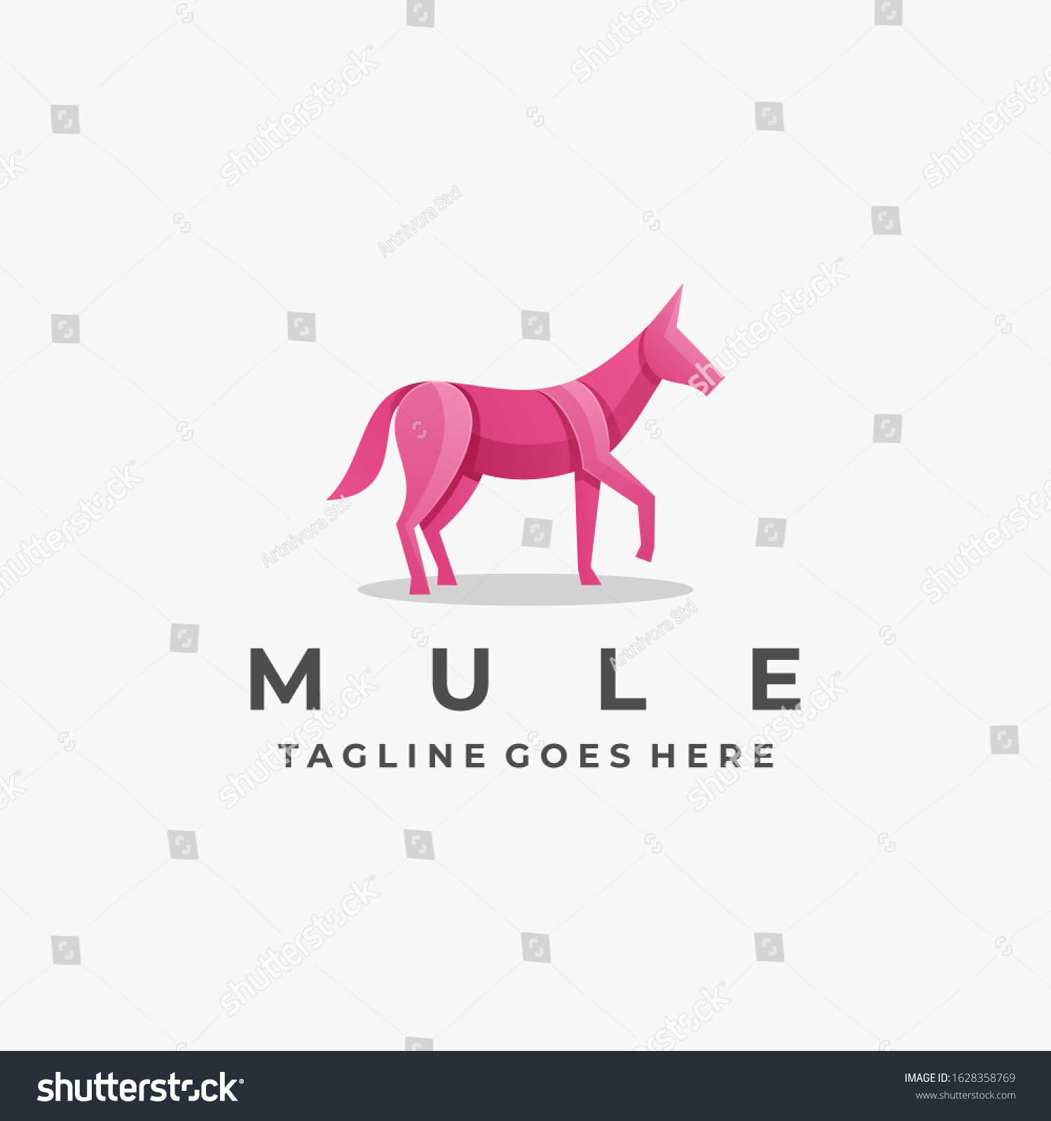 Vector Logo Illustration Mule Elegant Gradient Stock Vector (Royalty ...