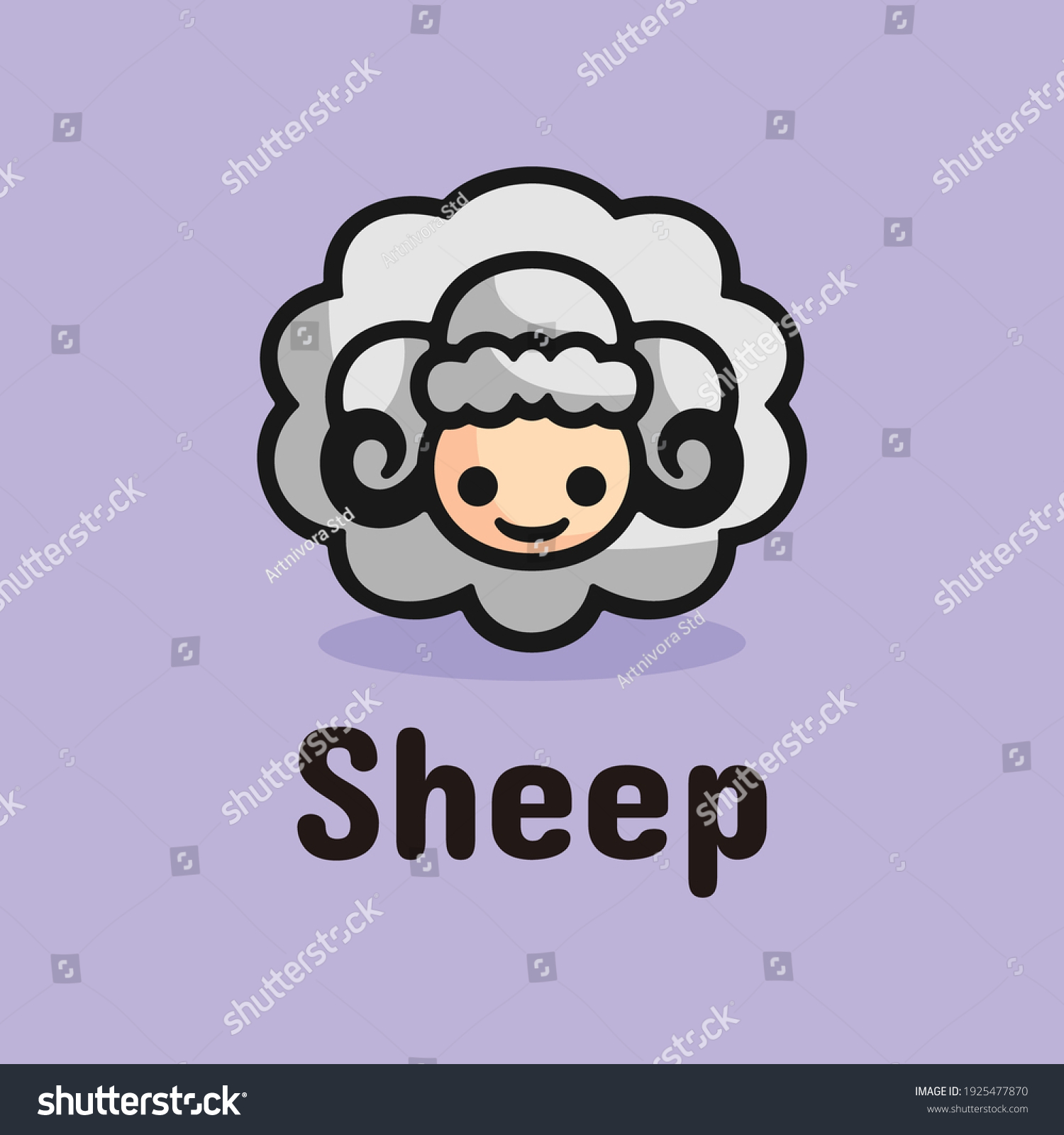 Vector Logo Illustration Sheep Simple Mascot Stock Vector (Royalty Free ...
