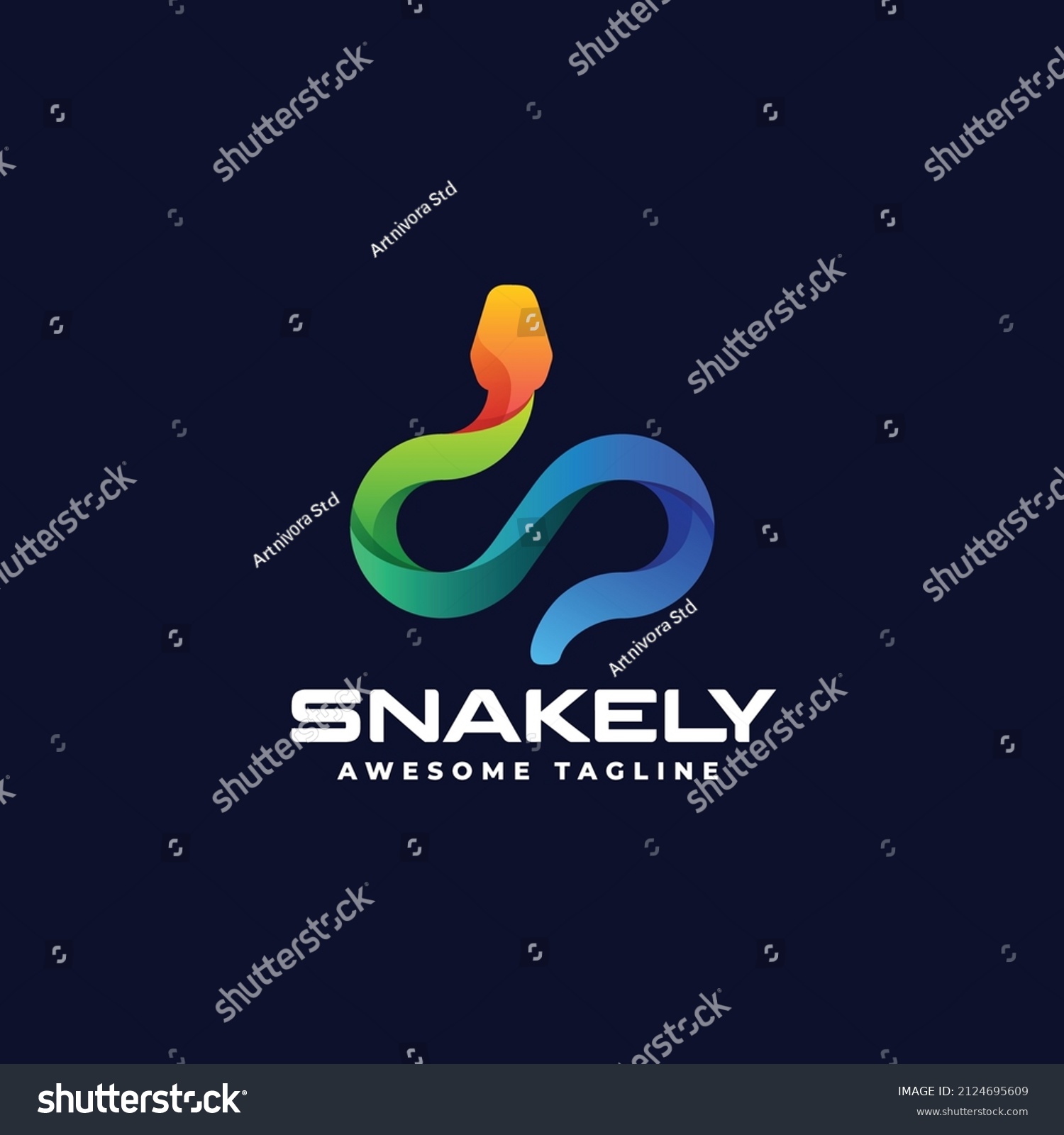 Vector Logo Illustration Snake Gradient Colorful Stock Vector (Royalty ...