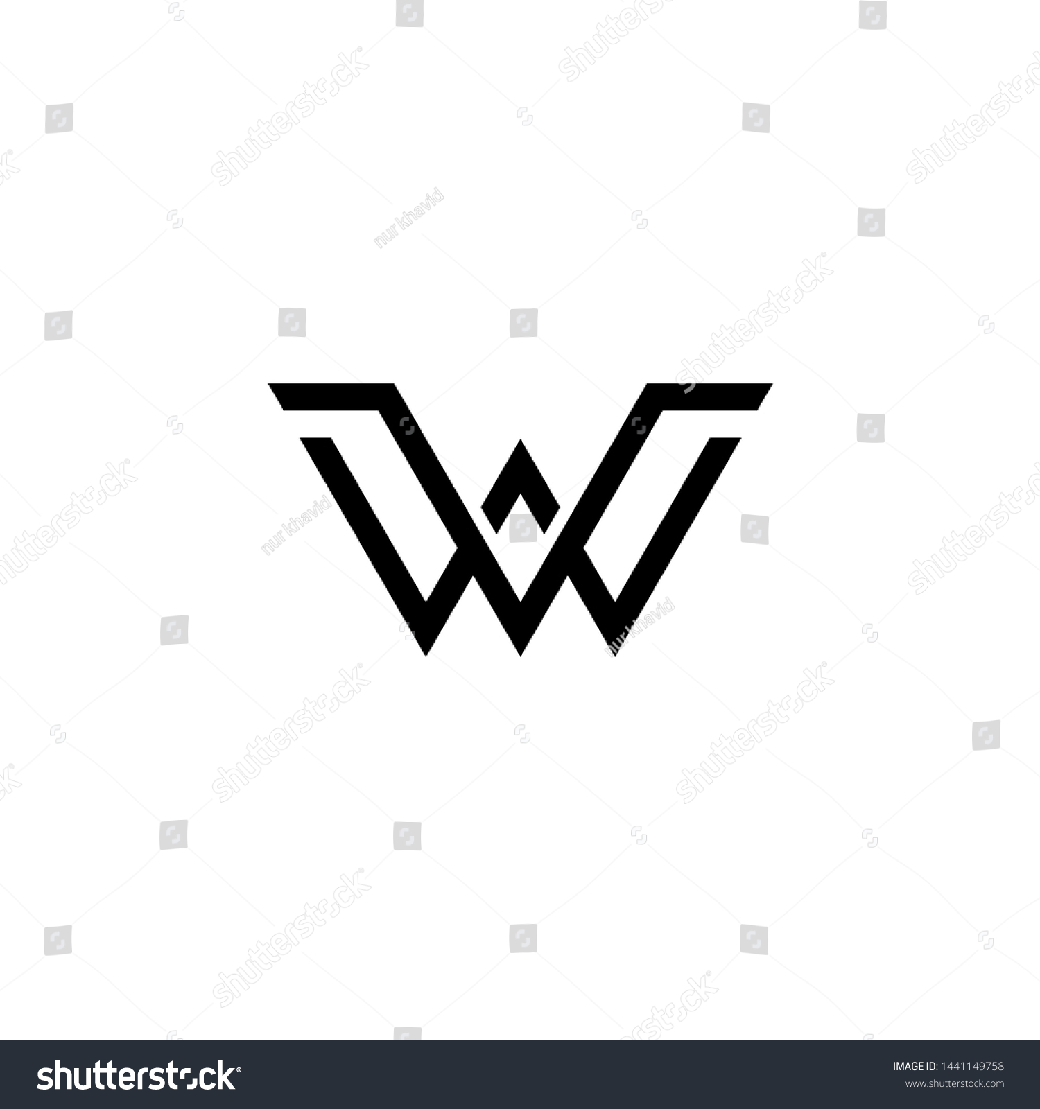 Vector Logo Image Letter W Bridge Stock Vector (Royalty Free) 1441149758
