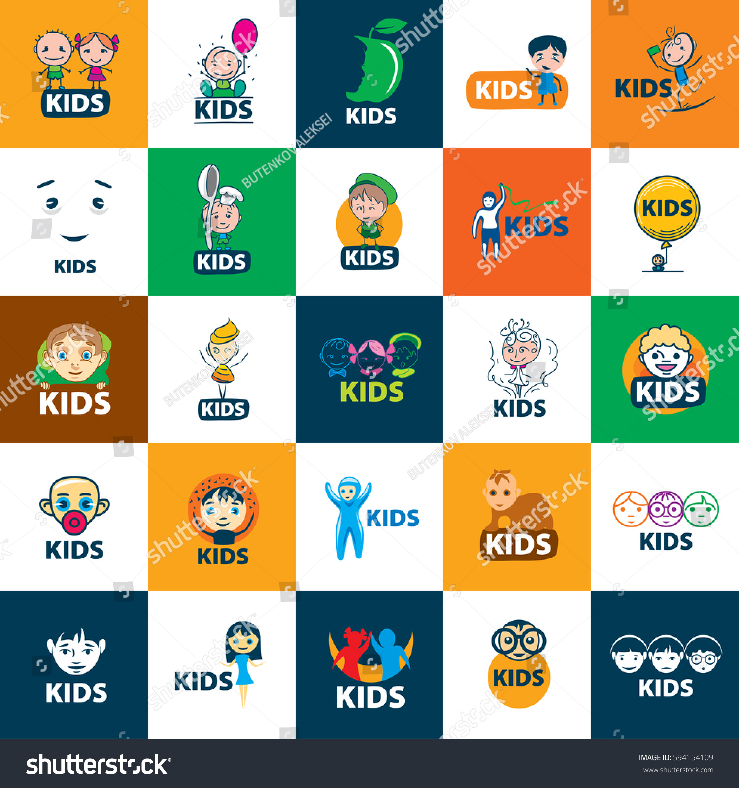 Vector Logo Kids Stock Vector (Royalty Free) 594154109 | Shutterstock