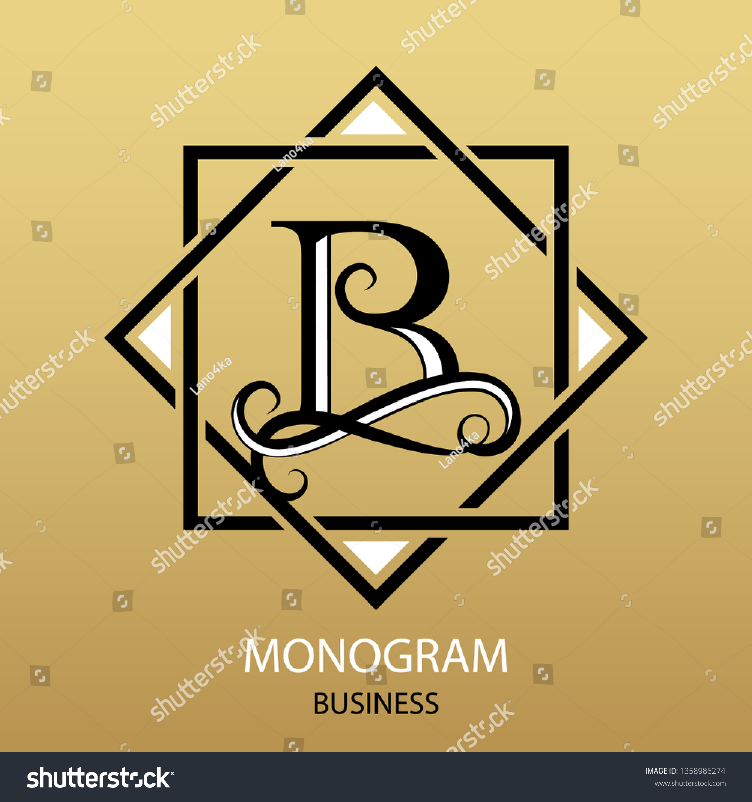 Vector Logo Letter B Monogram On Stock Vector (Royalty Free) 1358986274