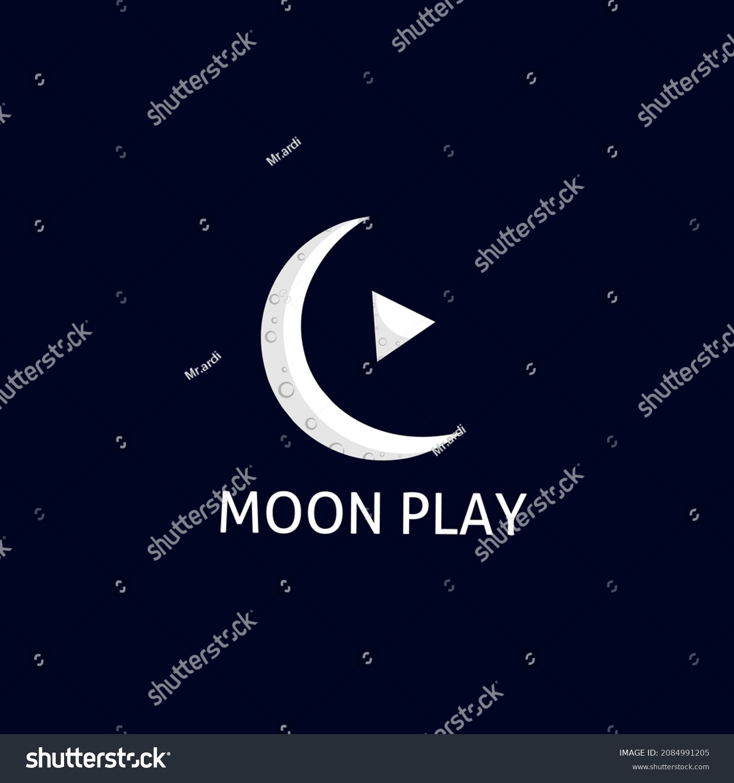 Vector Logo Moon Play Black Background Stock Vector (Royalty Free ...