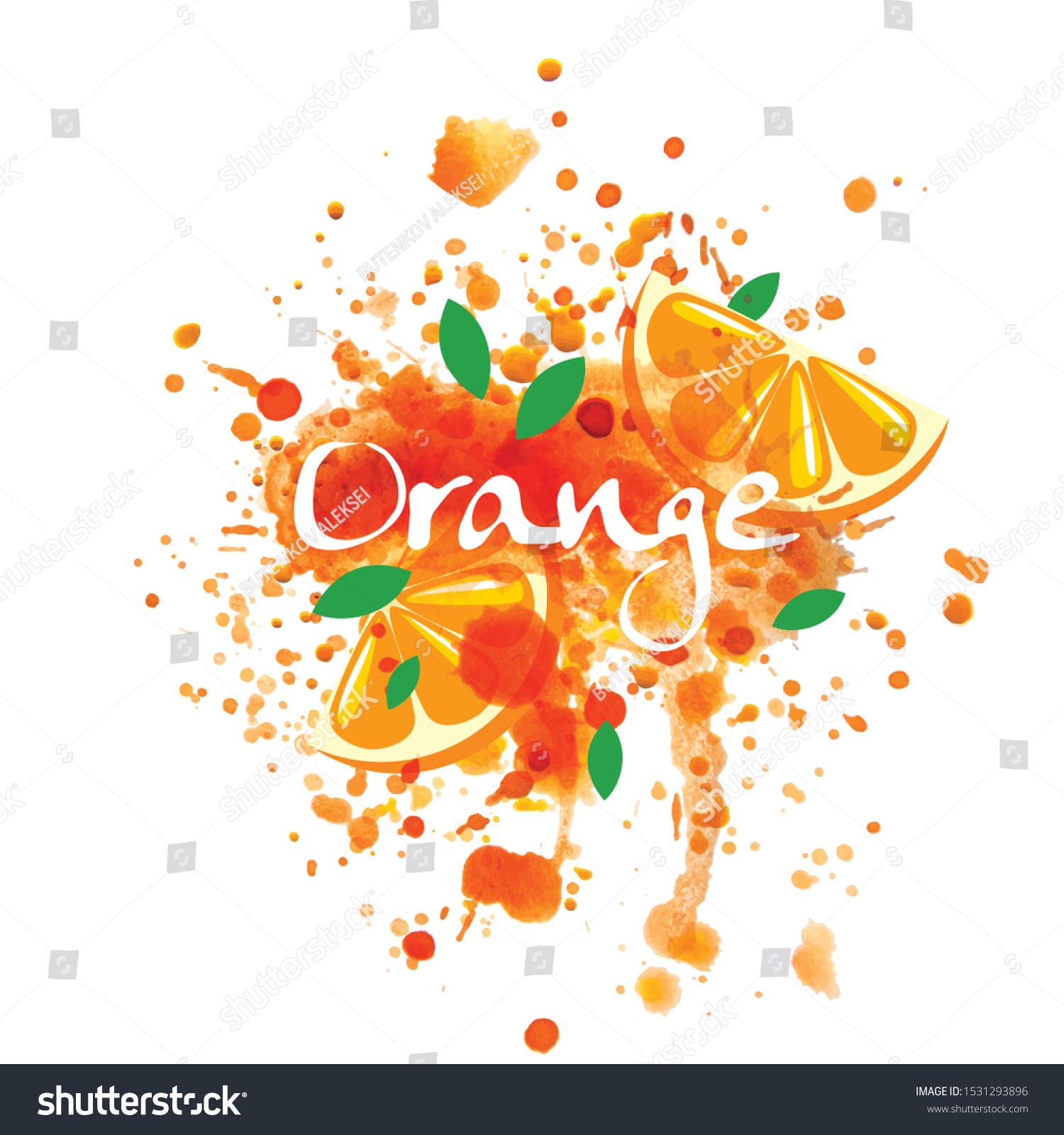 Vector Logo Orange Juice Splatter On Stock Vector (Royalty Free ...