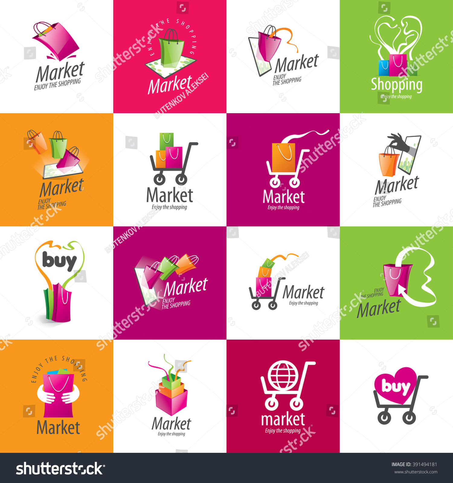 Vector Logo Template Shopping Concepts Ideas Stock Vector (Royalty Free ...