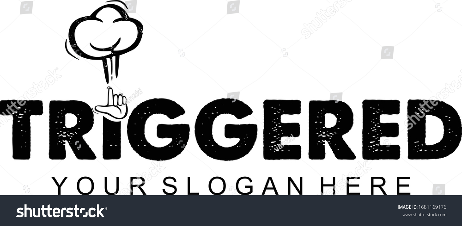 Vector Logo Triggered Illustration Flat Design Stock Vector (Royalty ...