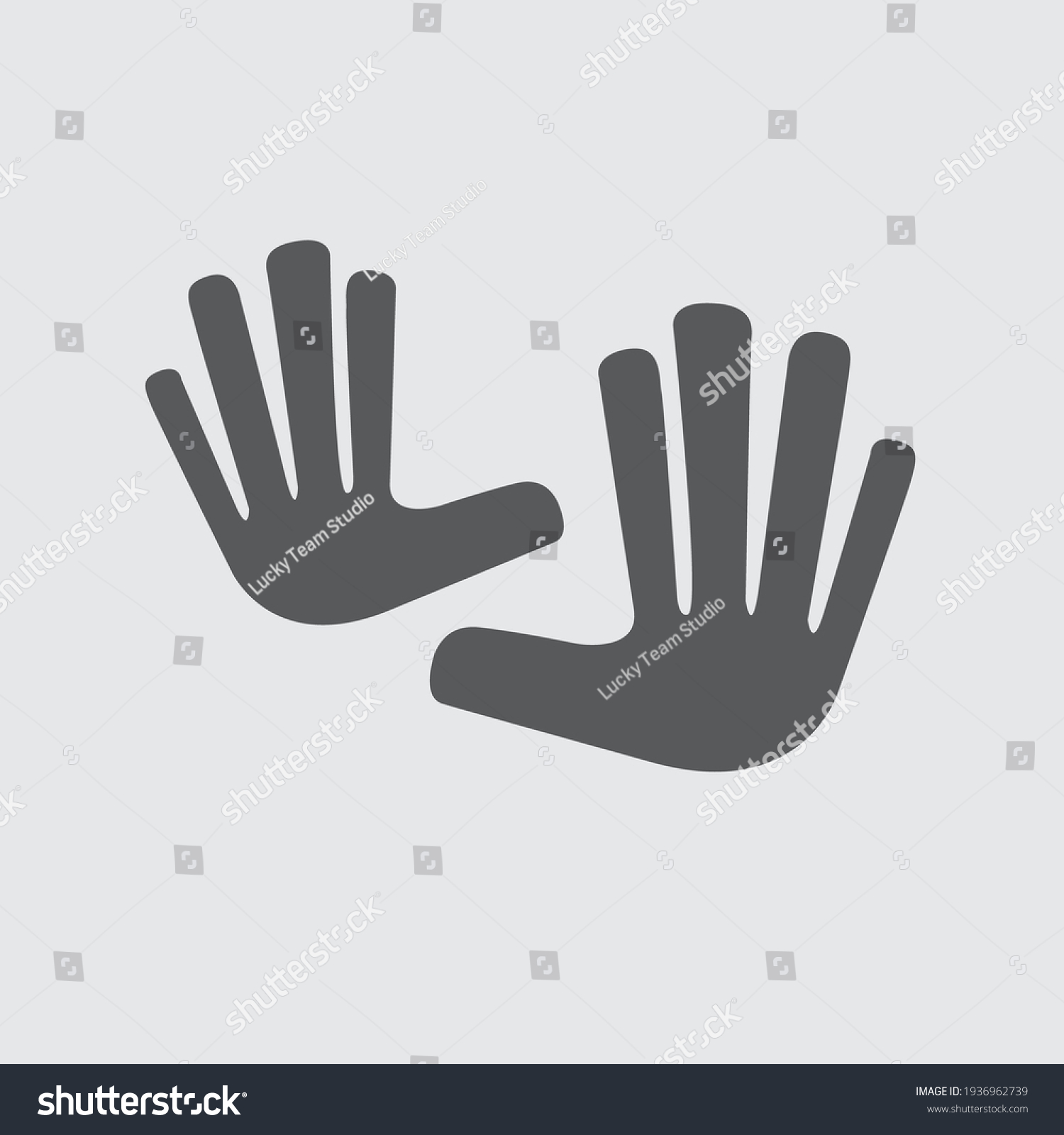 Vector Logo Two Hands Touching Stock Vector (Royalty Free) 1936962739 ...