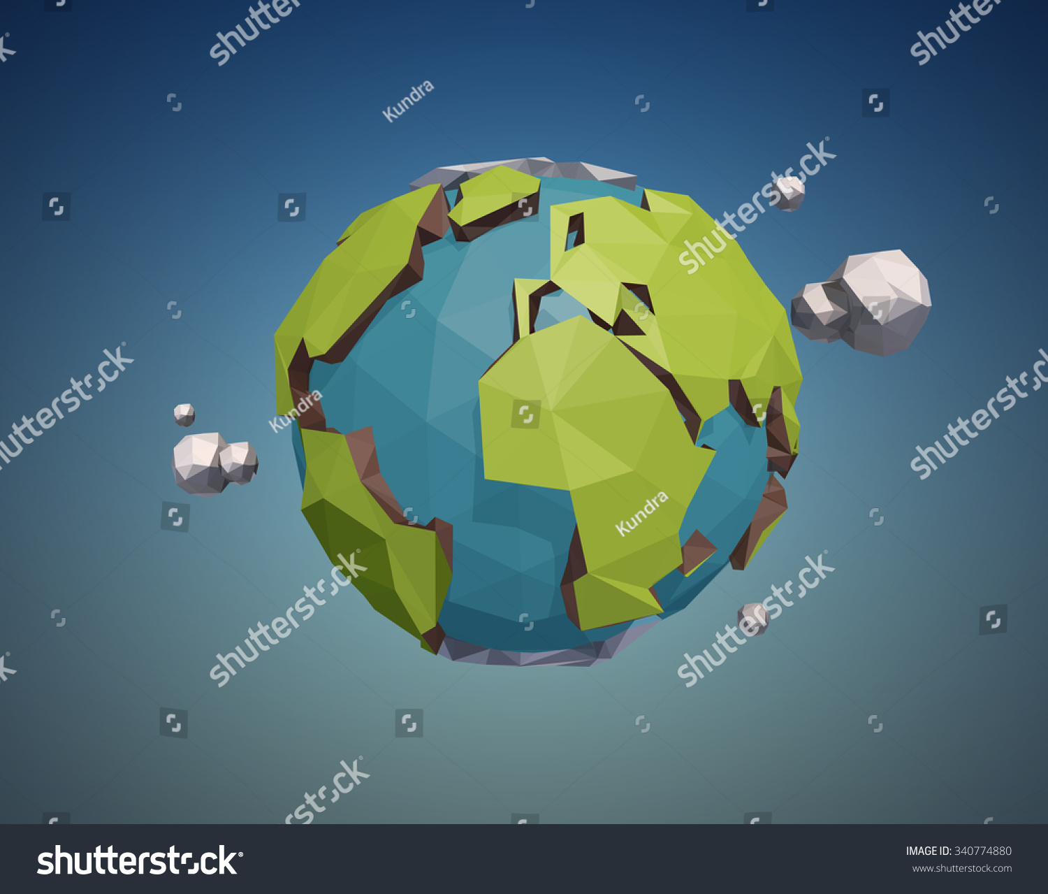 Vector Low Poly Earth Globe Illustration Stock Vector (Royalty Free ...