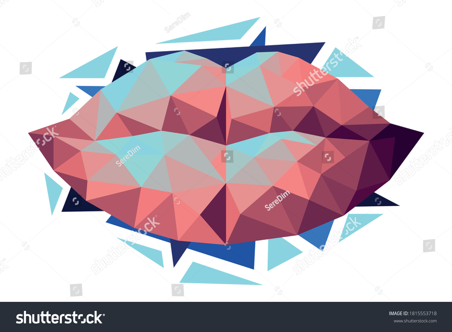 Vector Low Poly Lips Graphic Style Stock Vector (Royalty Free ...