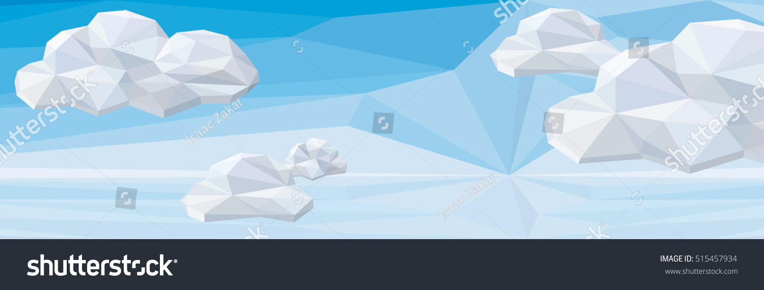 Vector Low Poly Panoramic Sky Illustration Stock Vector (Royalty Free ...