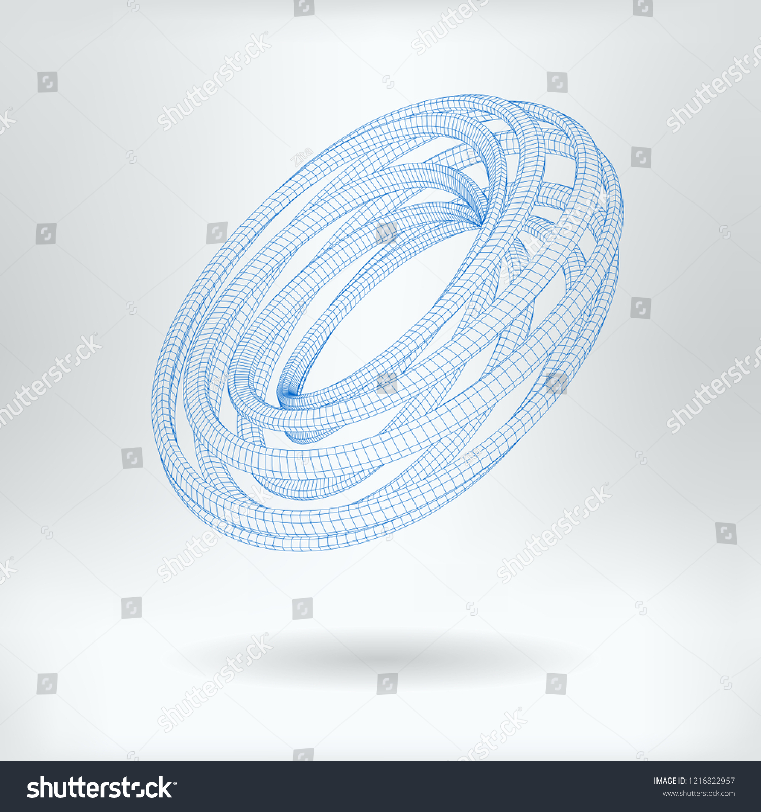 Vector Lowpoly 3d Mesh Infinite Torus Stock Vector (Royalty Free ...
