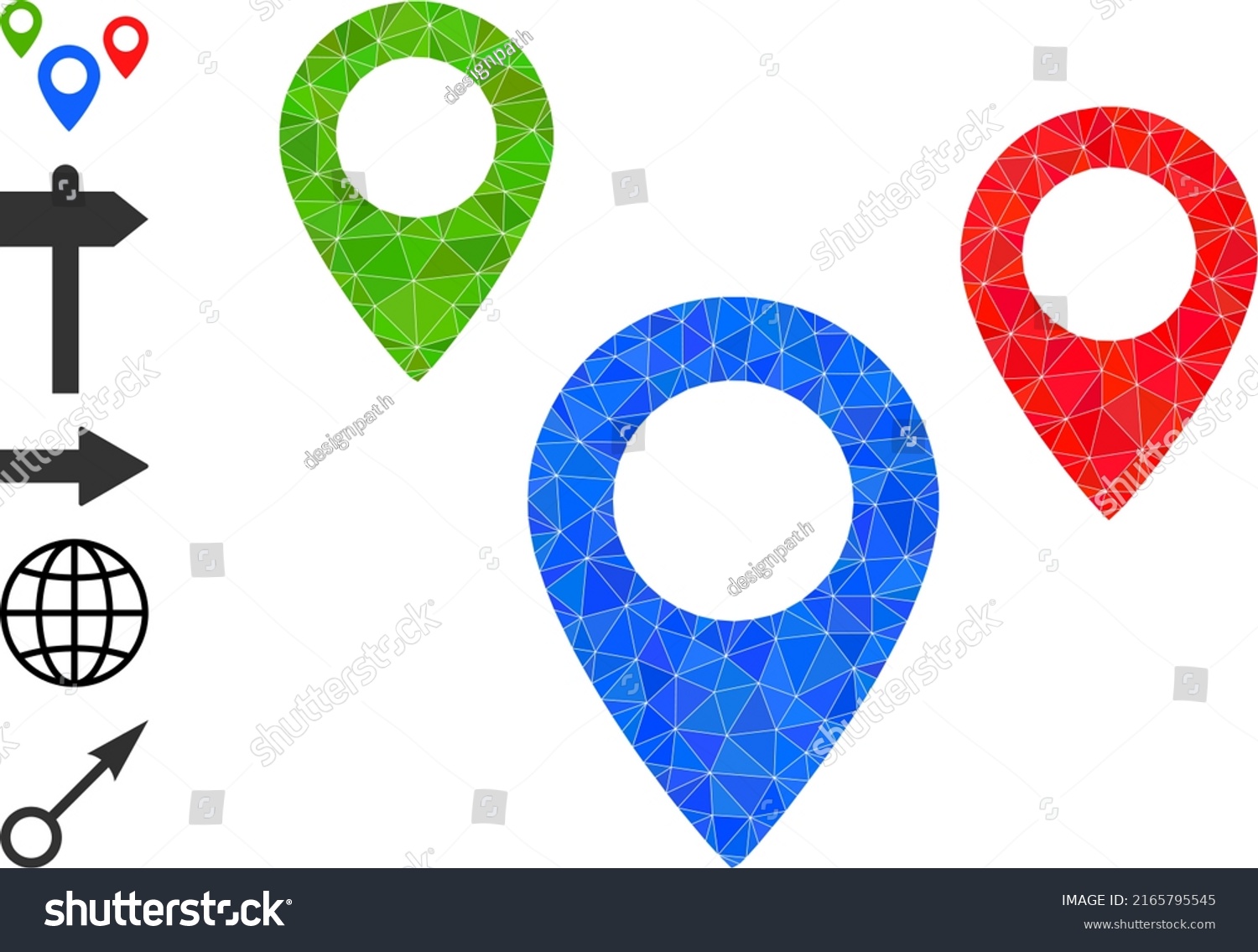 Vector Lowpoly Map Objects Icon Illustration Stock Vector (Royalty Free ...