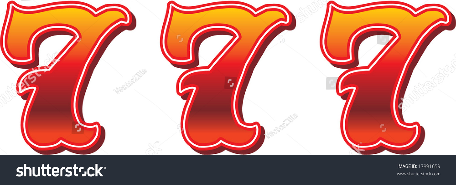 Vector Lucky Triple Sevens 777 Stock Vector 17891659 - Shutterstock