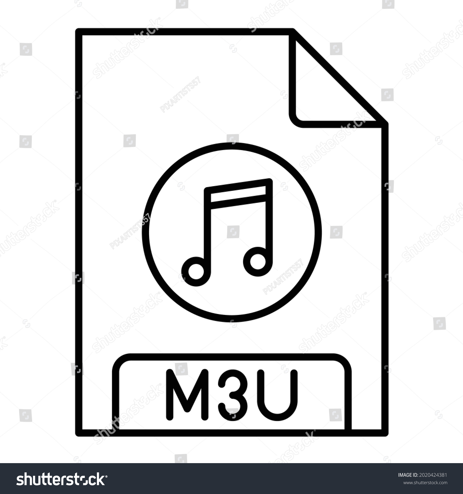 Vector M3u Outline Icon Design Stock Vector (Royalty Free) 2020424381 ...