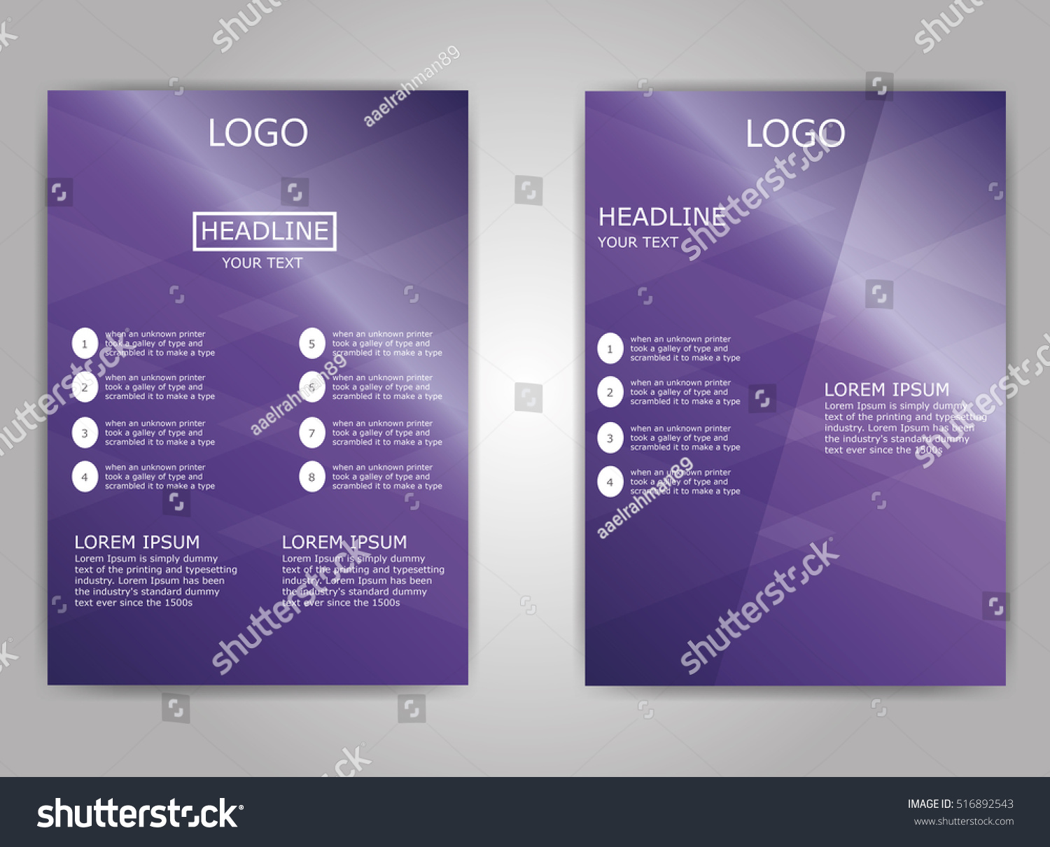 Vector Magenta Brochure Flyer Design Template Stock Vector (Royalty ...