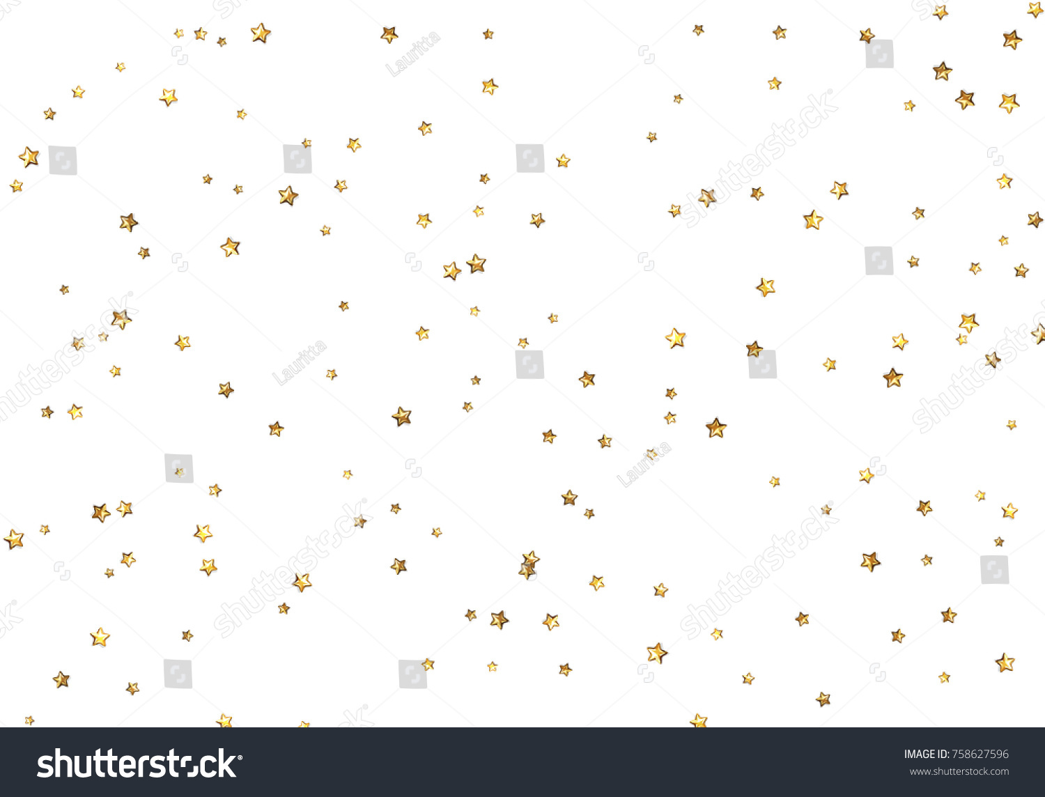 Vector Magic Gold Stars On White Stock Vector (Royalty Free) 758627596