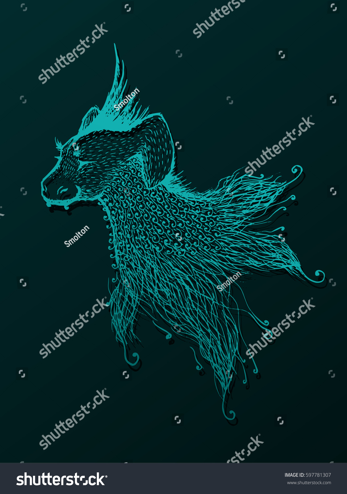 Vector Magic Spirit Hand Drawn Stock Vector (Royalty Free) 597781307 ...