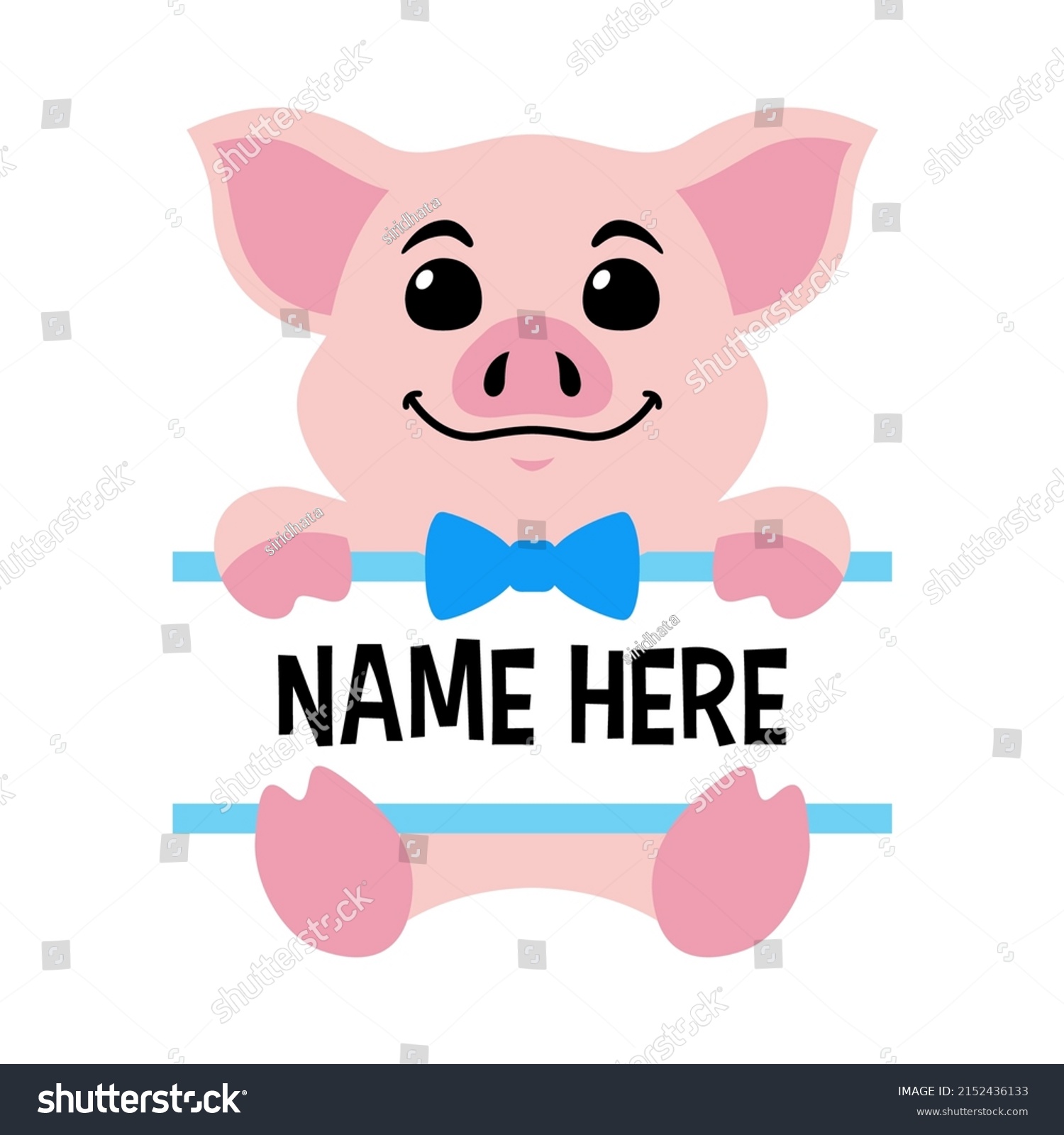 Vector Male Pig Name Frame Stock Vector (Royalty Free) 2152436133 ...