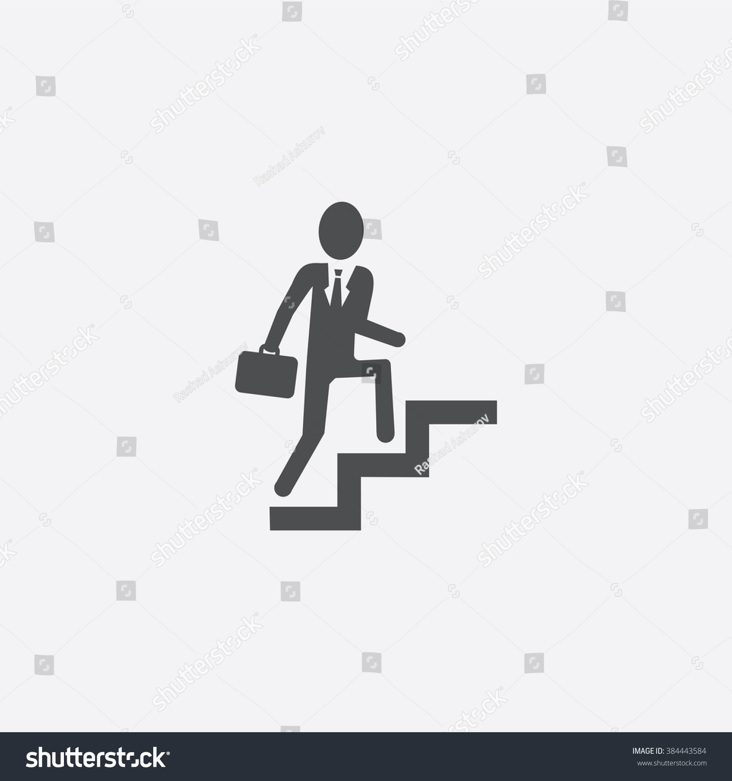 Vector Man Climbing Stairs Icon Stock Vector 384443584 - Shutterstock