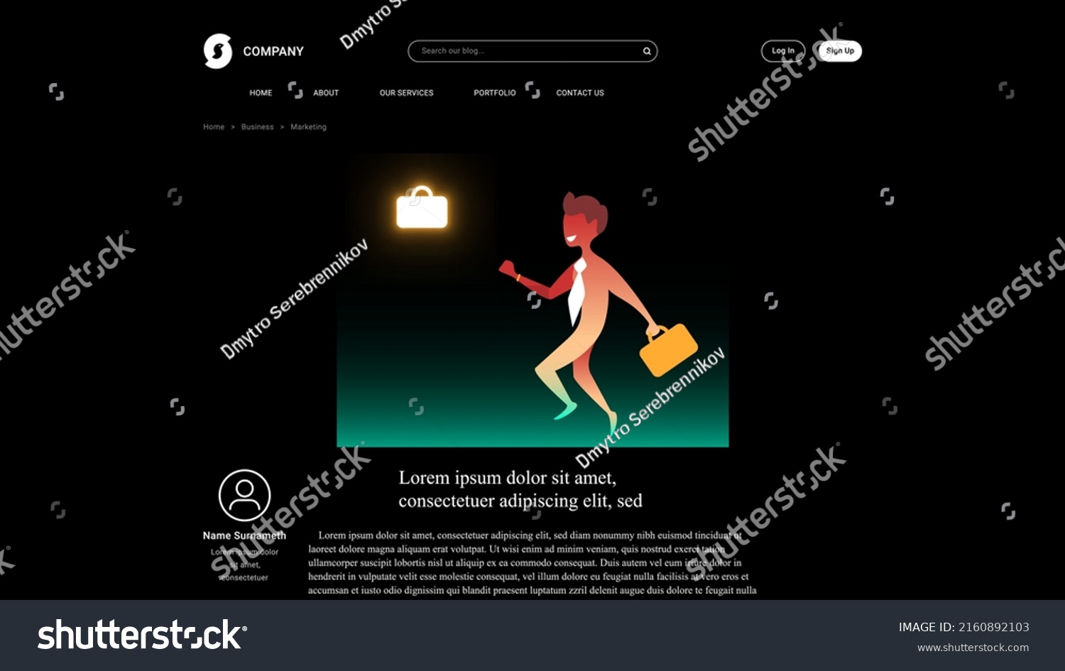 Vector Man Going Work Gradient Style Stock Vector (Royalty Free ...