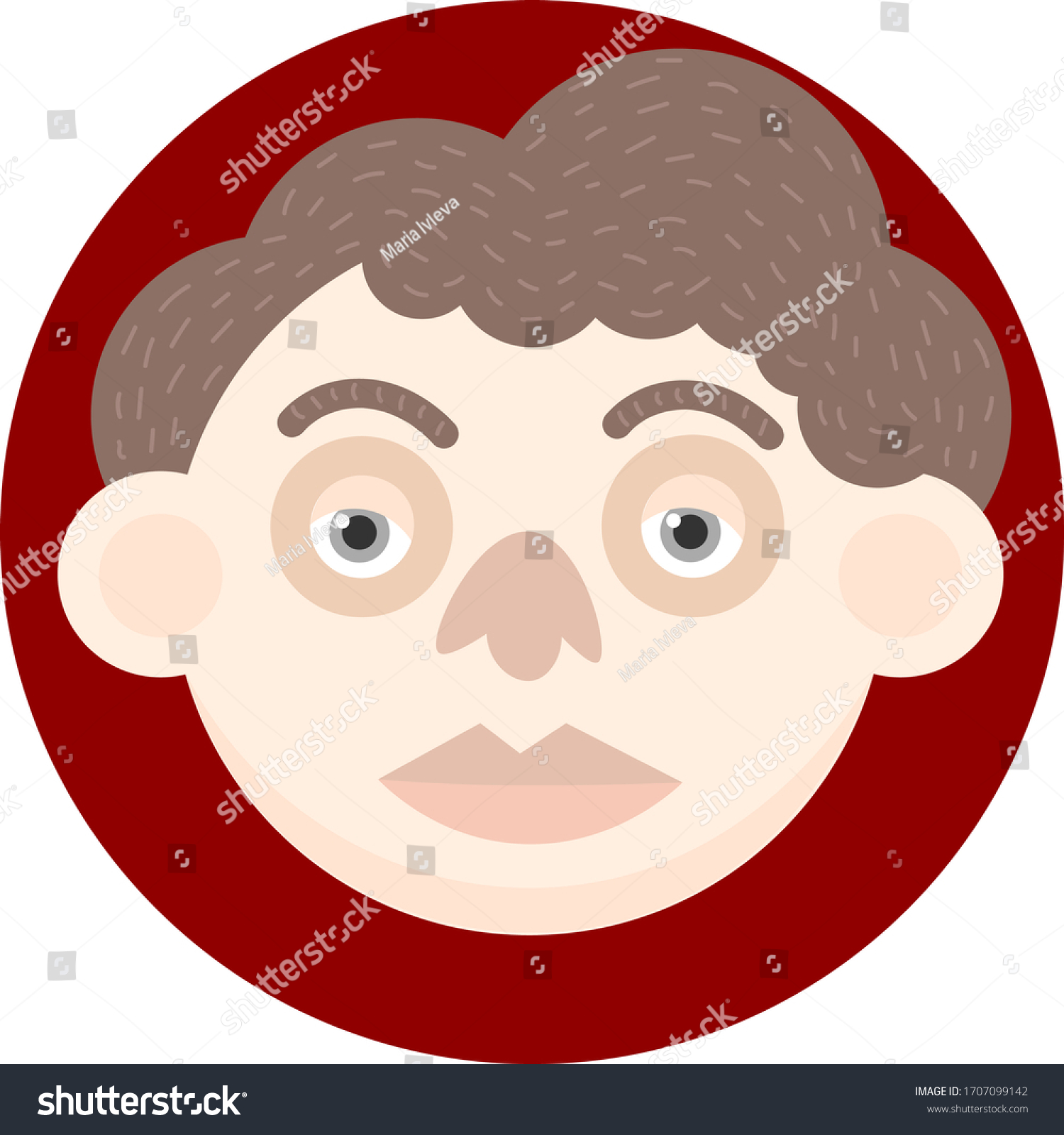 Vector Man Head Icon Simple Face Stock Vector (Royalty Free) 1707099142 ...